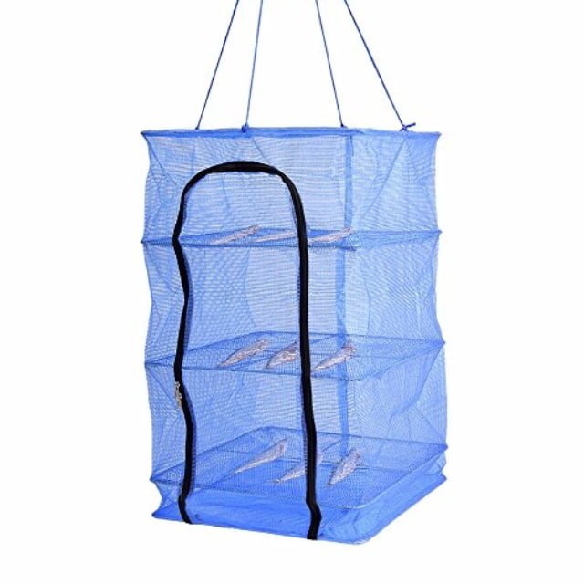 Finlon Drying Rack Folding Fish Mesh 4 Layers Fish Net Blue - Walmart.com