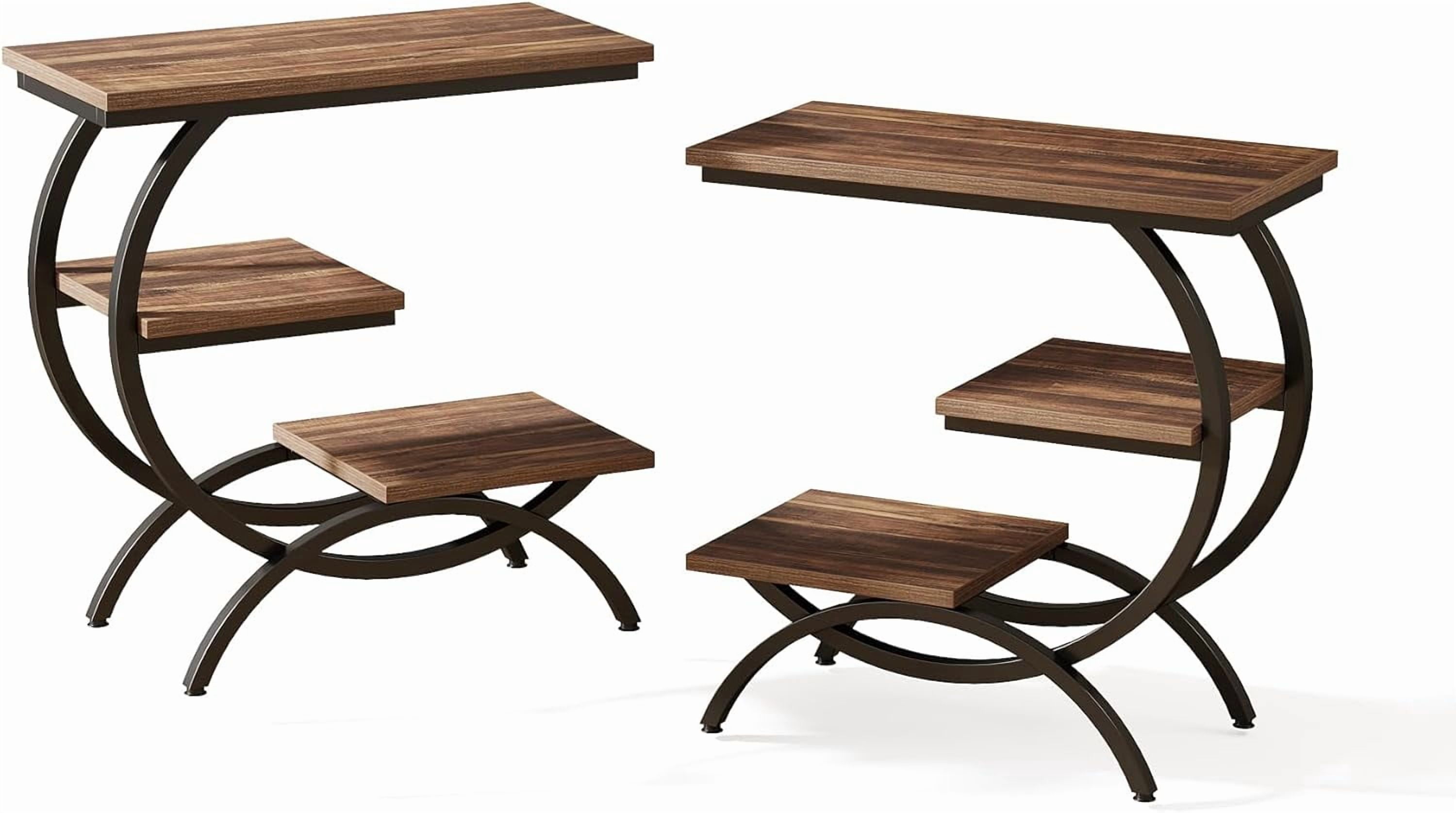 Finmind 3-Tier End Table, C-Shaped Small Side Table for Couch ...