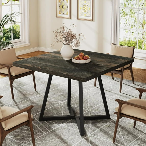 Finmind 31.5" Square Dining Table for 2, Industrial Kitchen Dinner ...