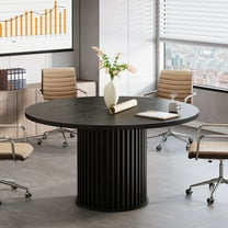 Round Conference Table for 2-4 People, 39 Inch Modern Small Meeting ...
