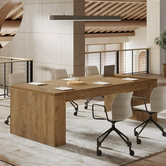 Tribesigns 5FT Modern Conference Meeting Table with Engineered Wood ...