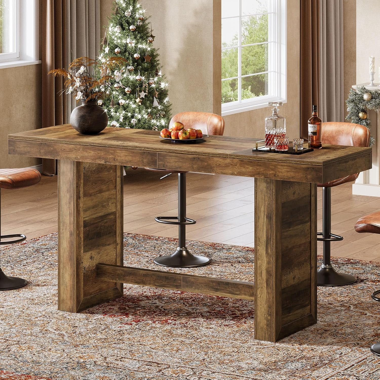 Finmind 70.9" Extra Long Pub Table, Bar Height Table, Farmhouse Bar ...