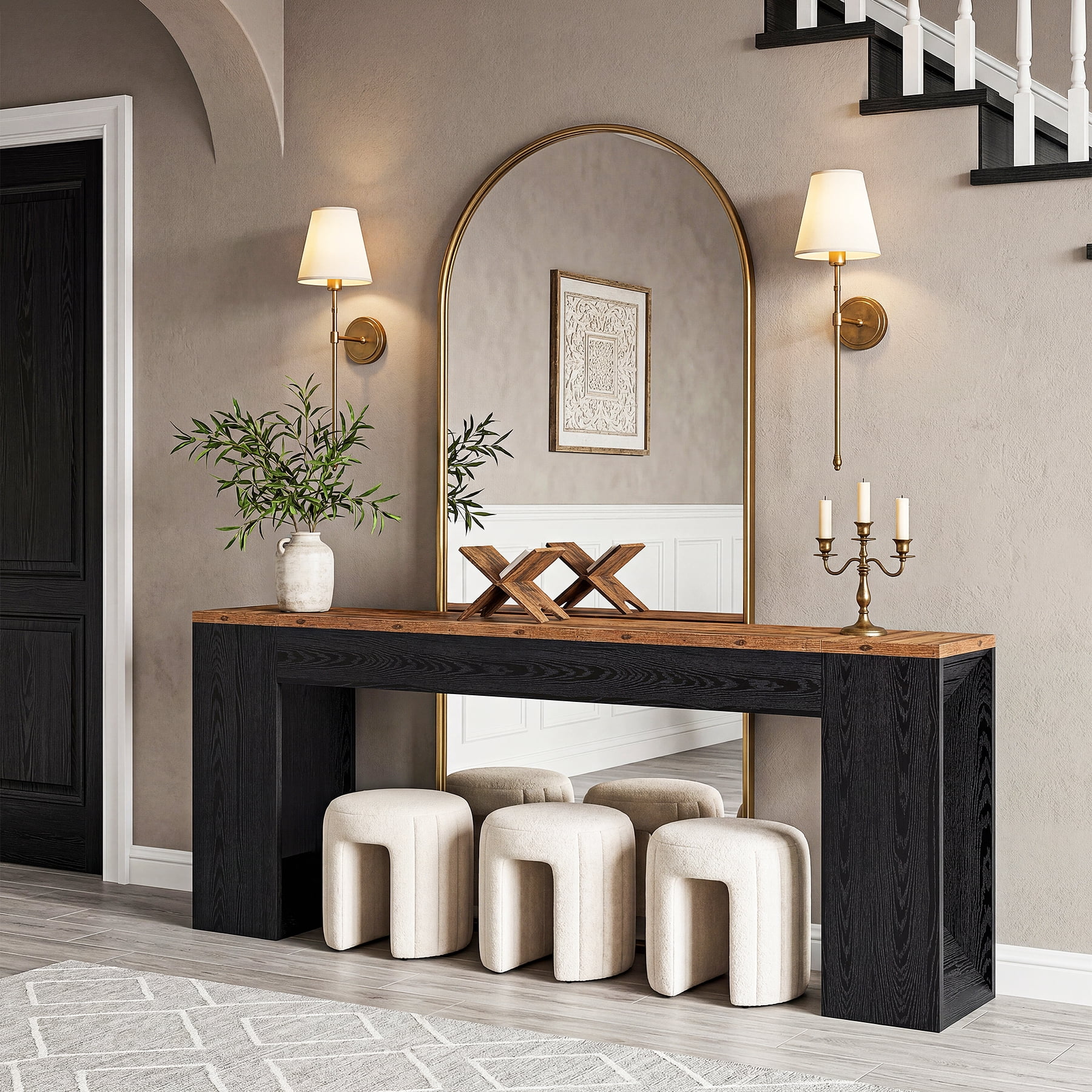 Finmind 86.6-Inch Extra Long Console Tables for Entryway, Narrow Long ...