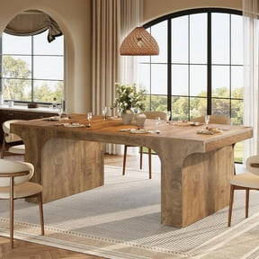 47-Inch Round Dining Table for 4-6 People, Farmhouse Kitchen Table with ...
