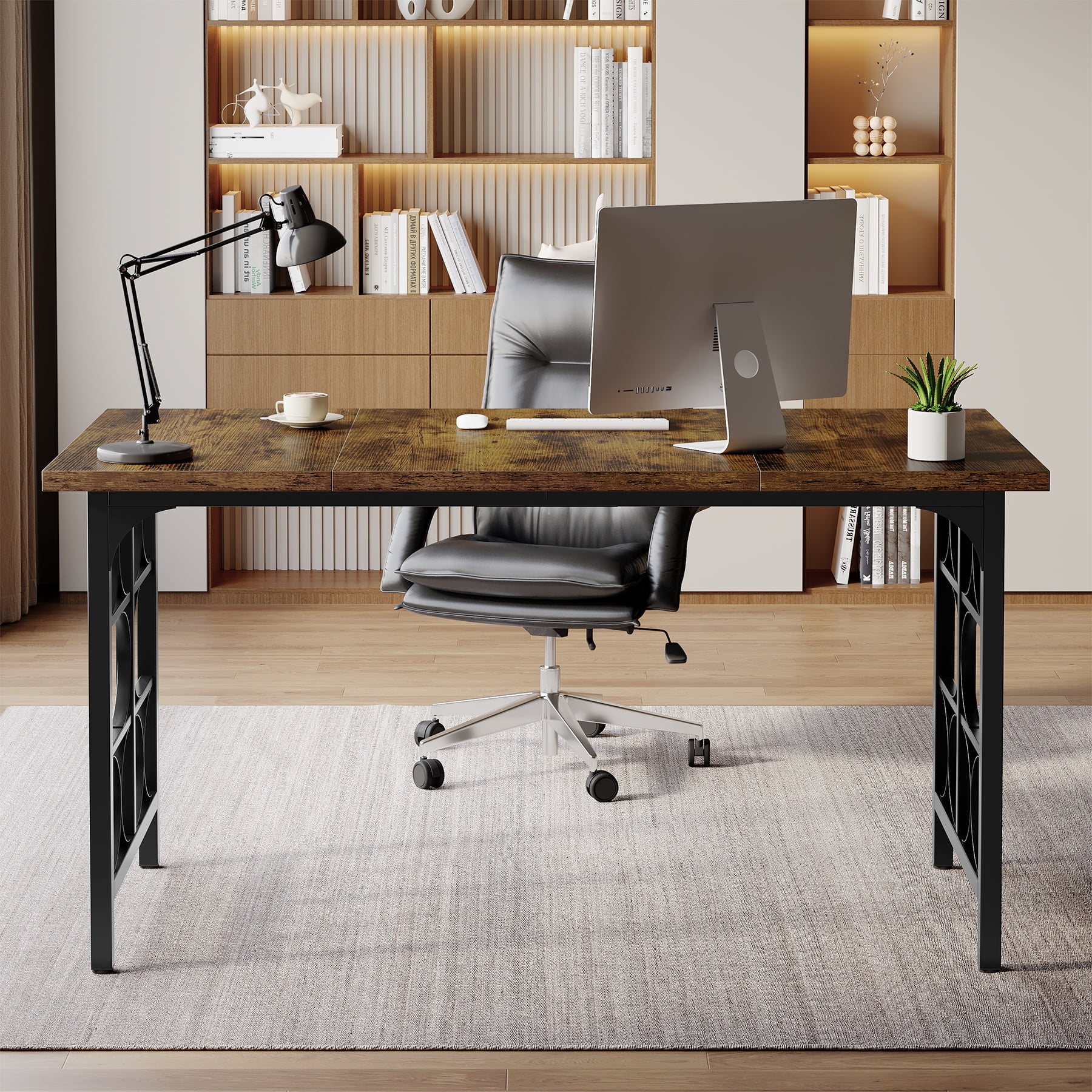 Finmind Modern Simple 55-Inch Long Conference Table, Industrial Office ...