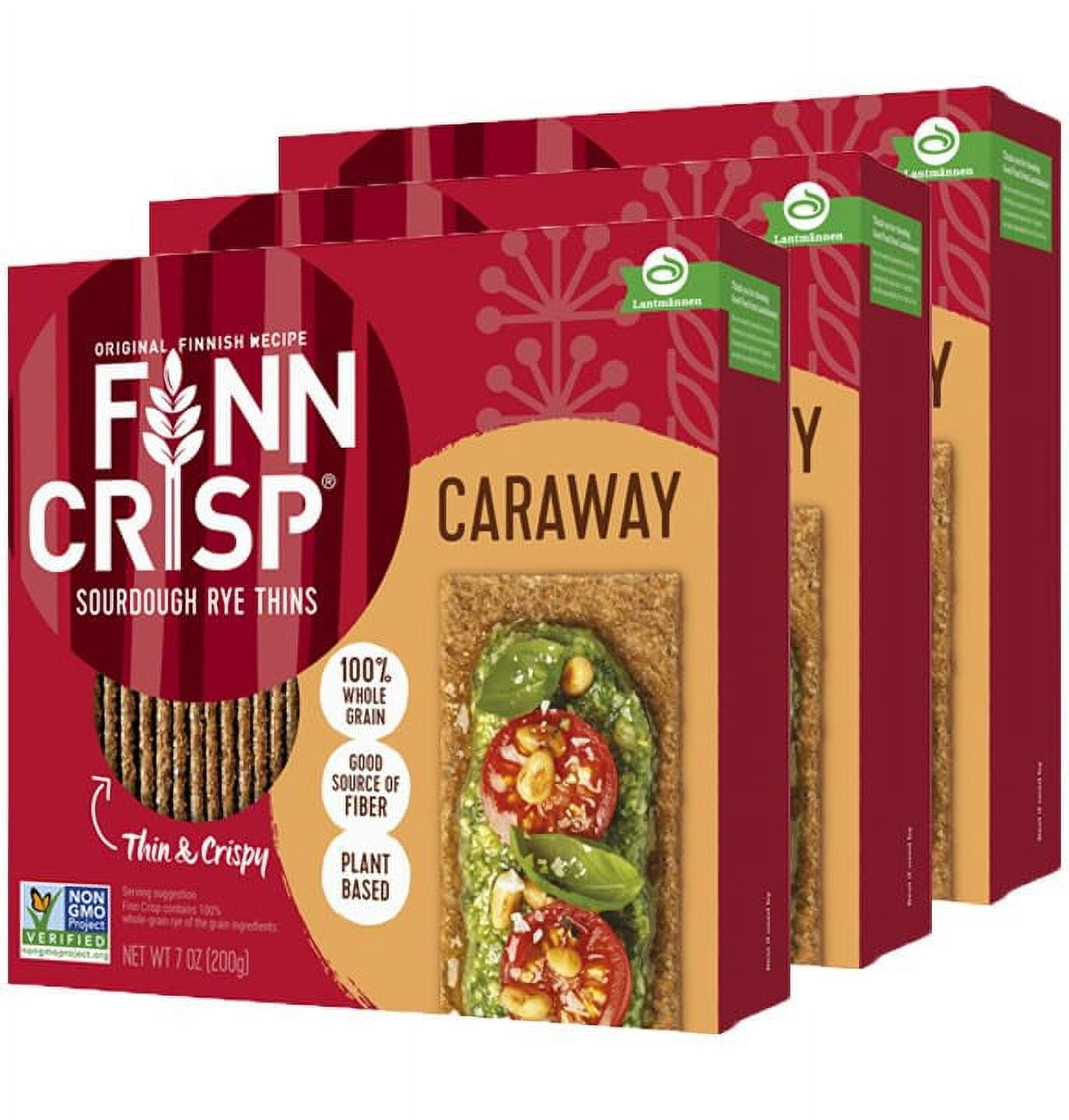 Finn Crisps Rye Crispbread AKF18 with Caraway 7oz | Crispy Rye ...