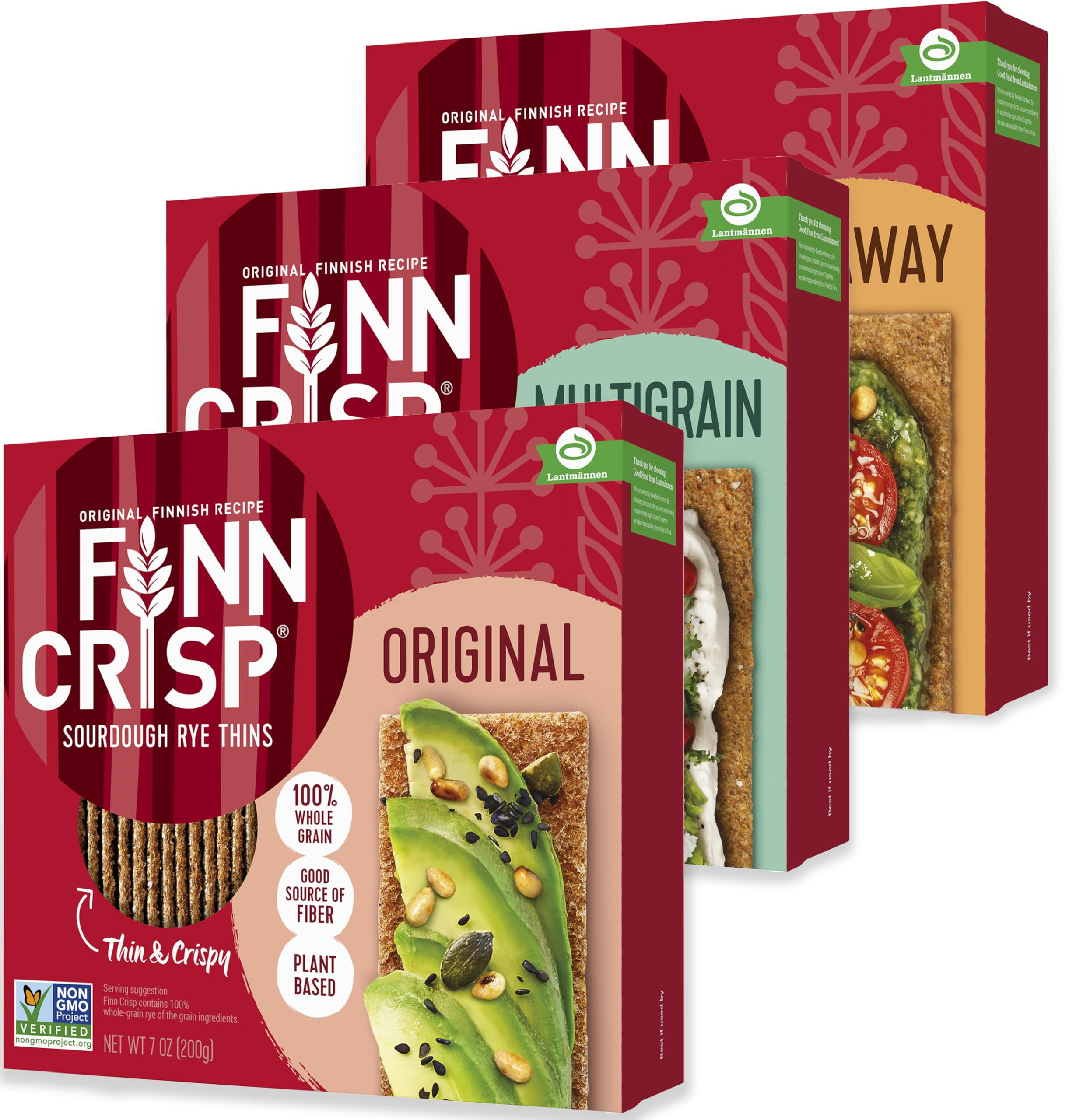 Finn Crisps Rye Crispbread Variety Pack | Multipack of Authentic ...