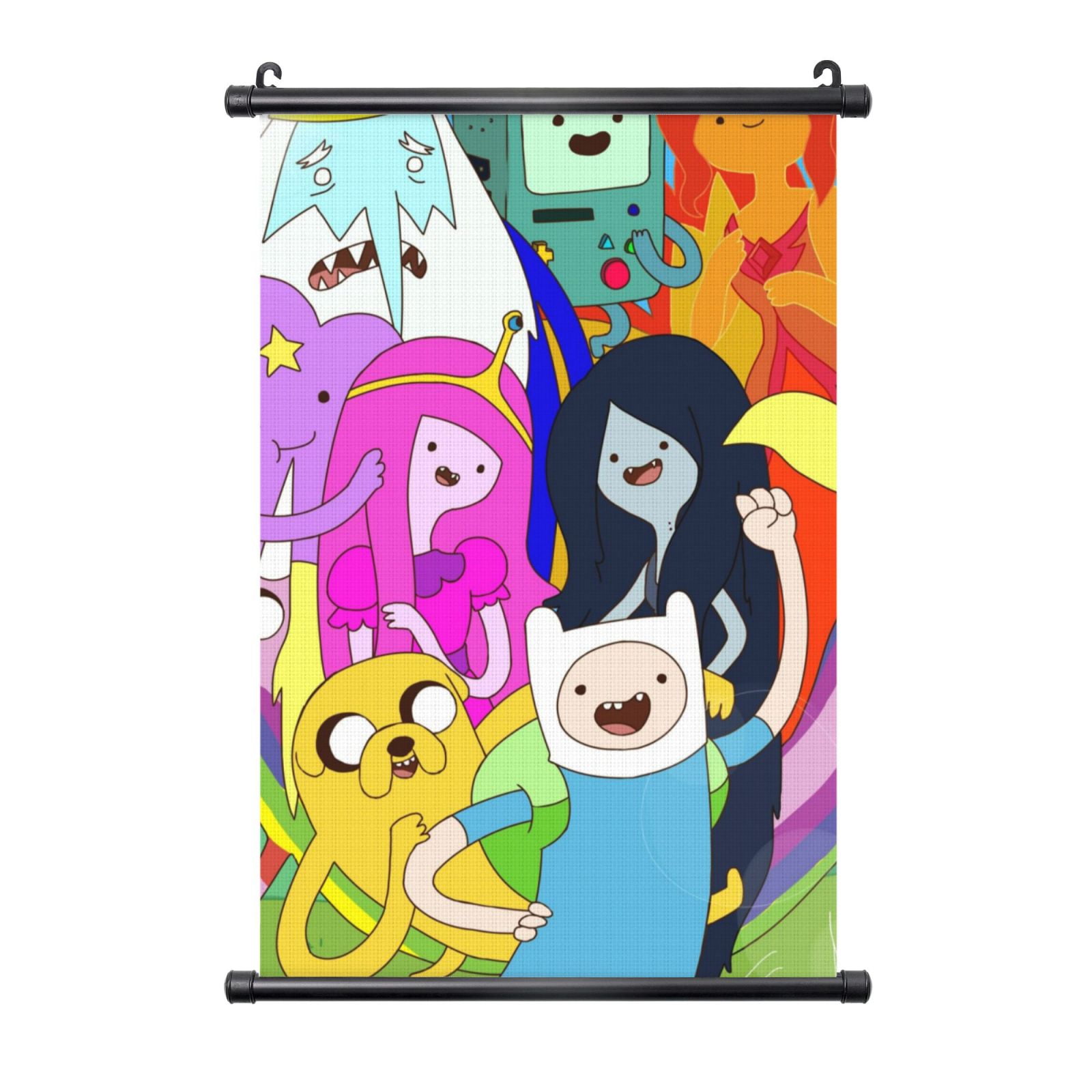 Finn Dog Adventure Time Black Plastic Shaft Hanging Poster Canvas Wall ...