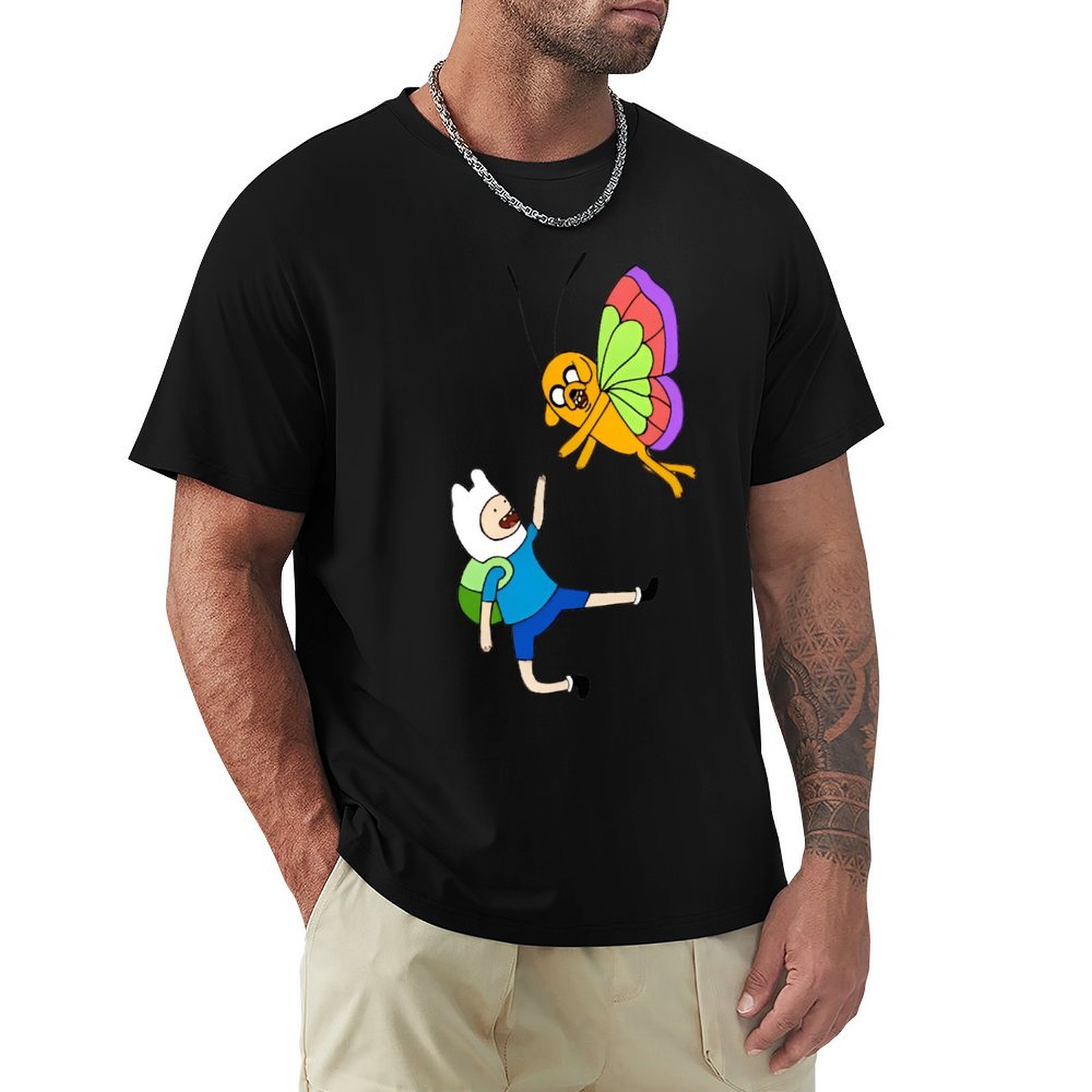 Finn & Jake Men's Cotton Short Sleeve HD Print Tee for Casual T-Shirt ...