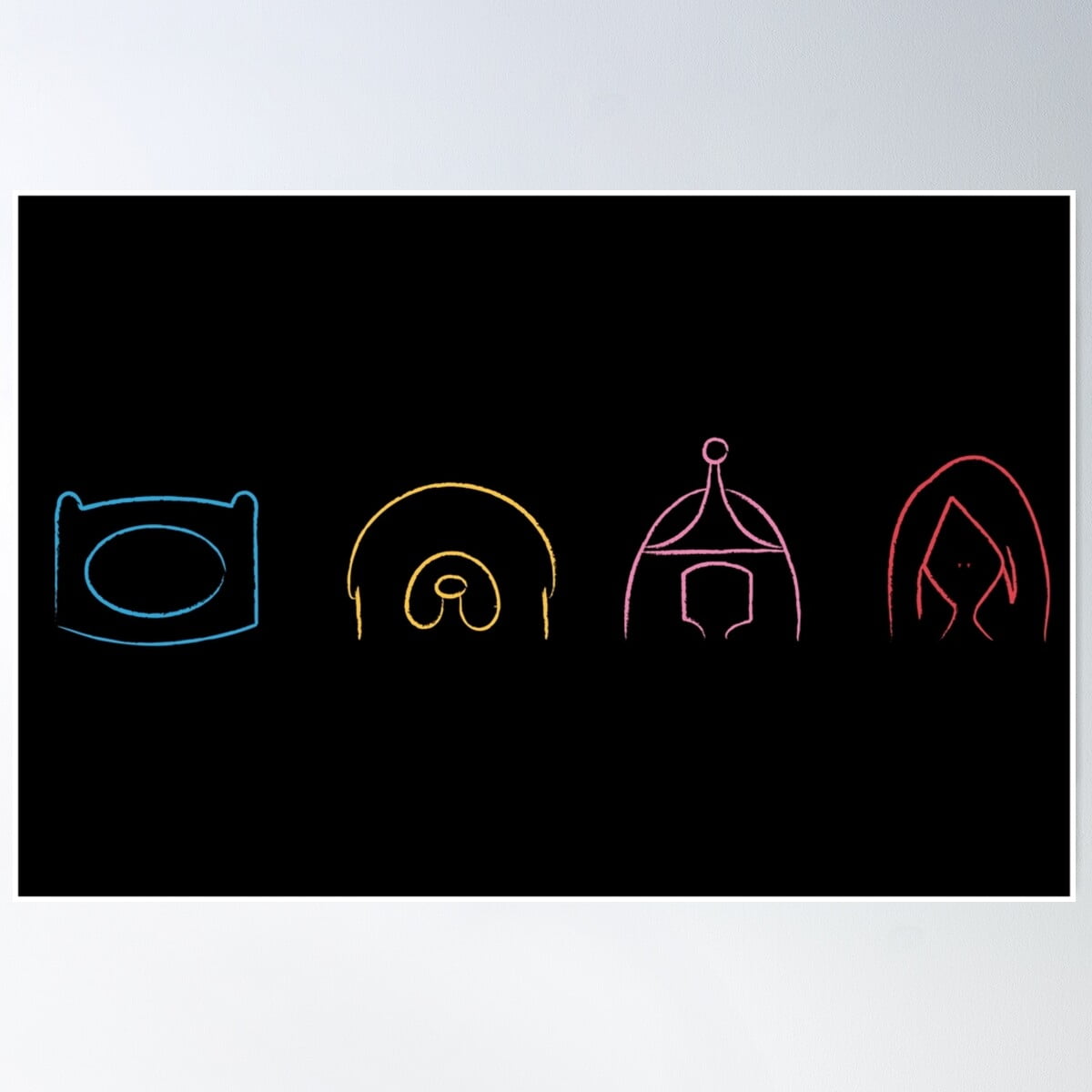 Finn, Jake, Princess And Marceline Poster Wall Art, Modern Wall Decor ...