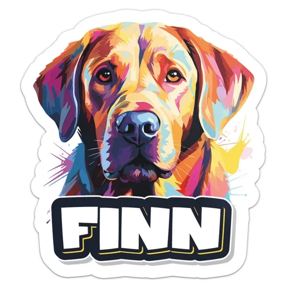 Finn Labrador Dog Sticker Phone Decal Water Bottle Stickers Car Decals ...
