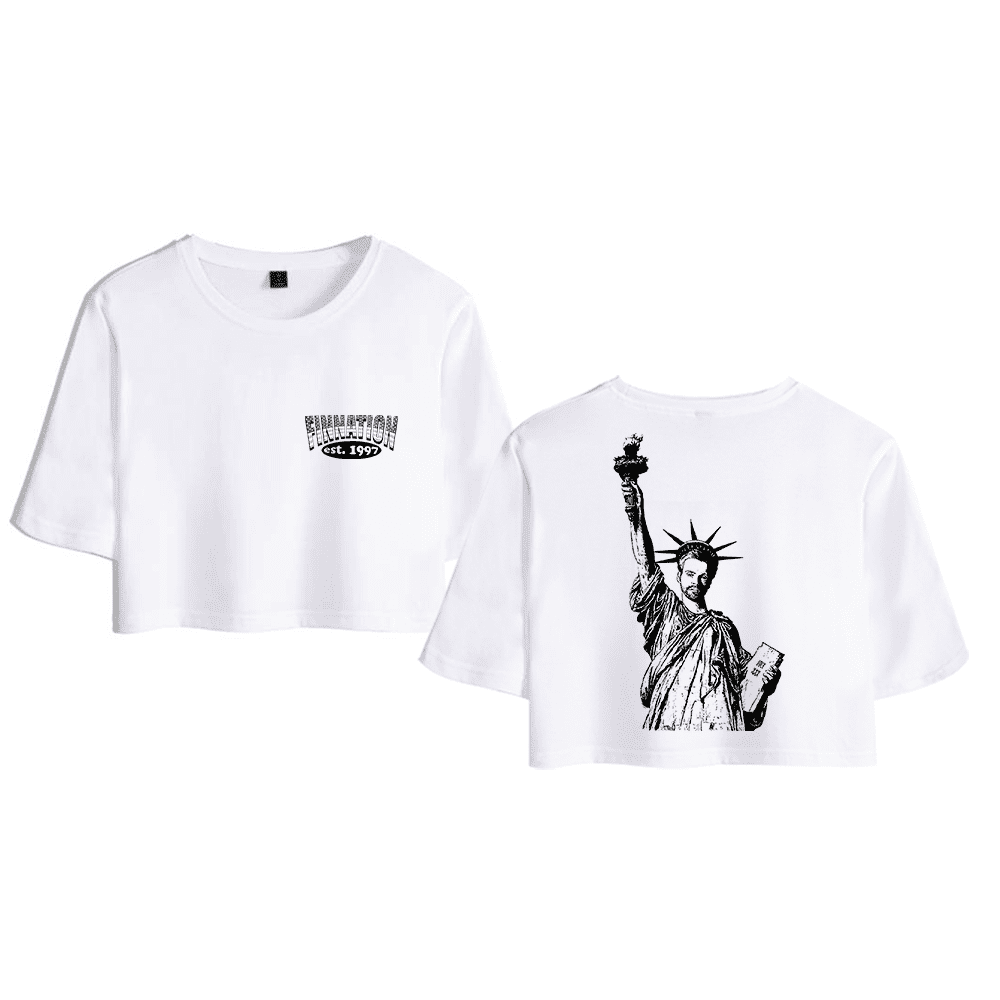 Finneas Merch Finnation Crop Top Midriff-Baring Tshirt Women Girl Short ...