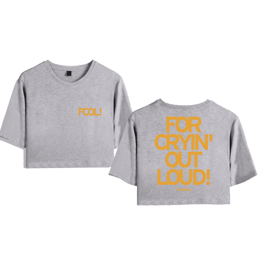 Finneas Merch For Cryin' Out Loud Tour Crop Top Midriff-Baring Tshirt ...
