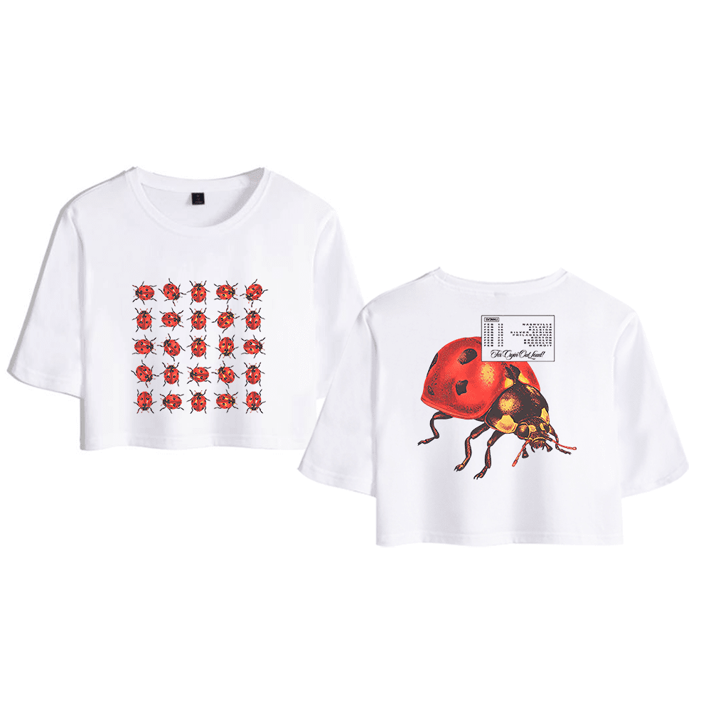 Finneas Merch For Cryin' Out Loud Tour Ladybug Crop Top Midriff-Baring ...