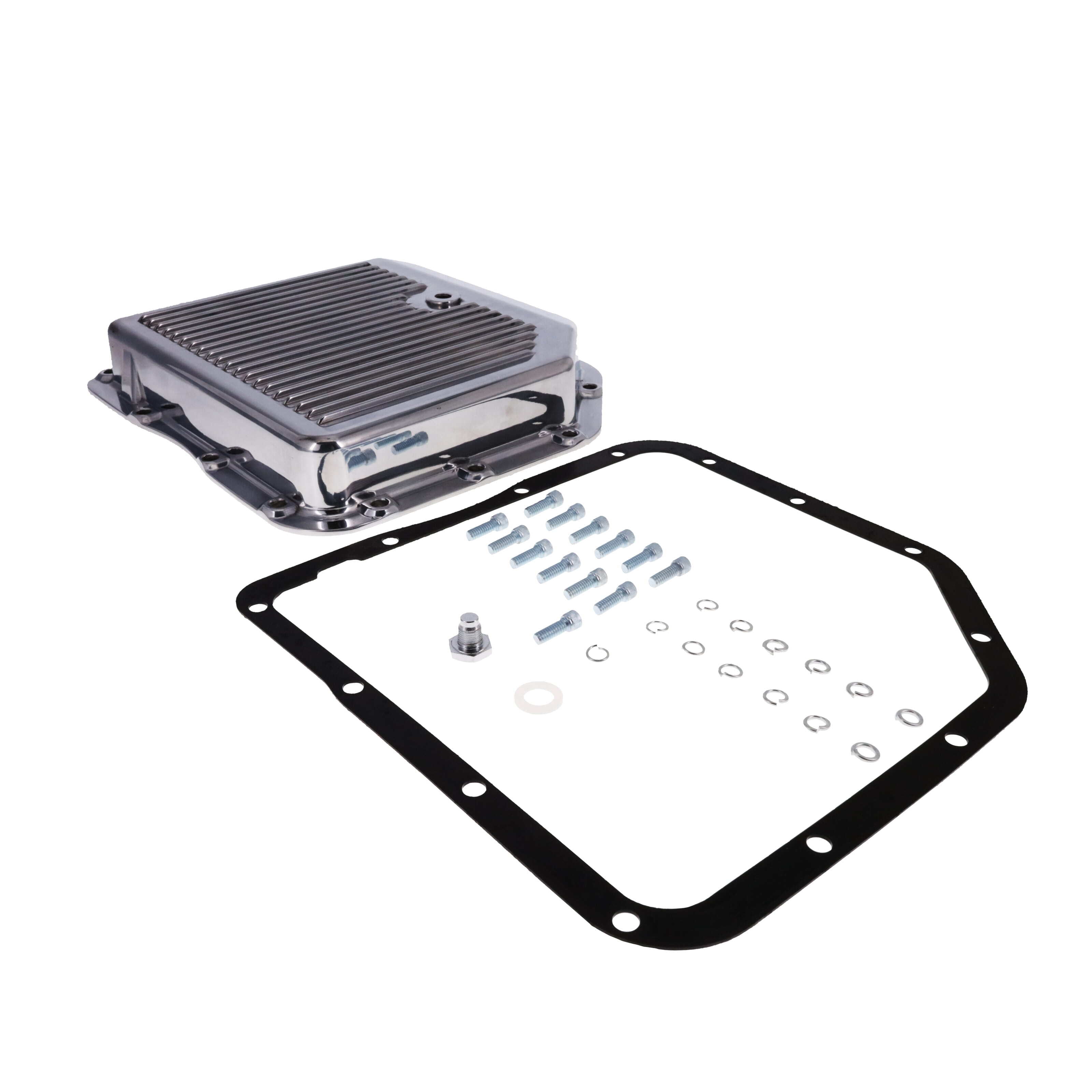 Finned Aluminum Transmission Pan for GM TH350 Stock Depth - Polished ...