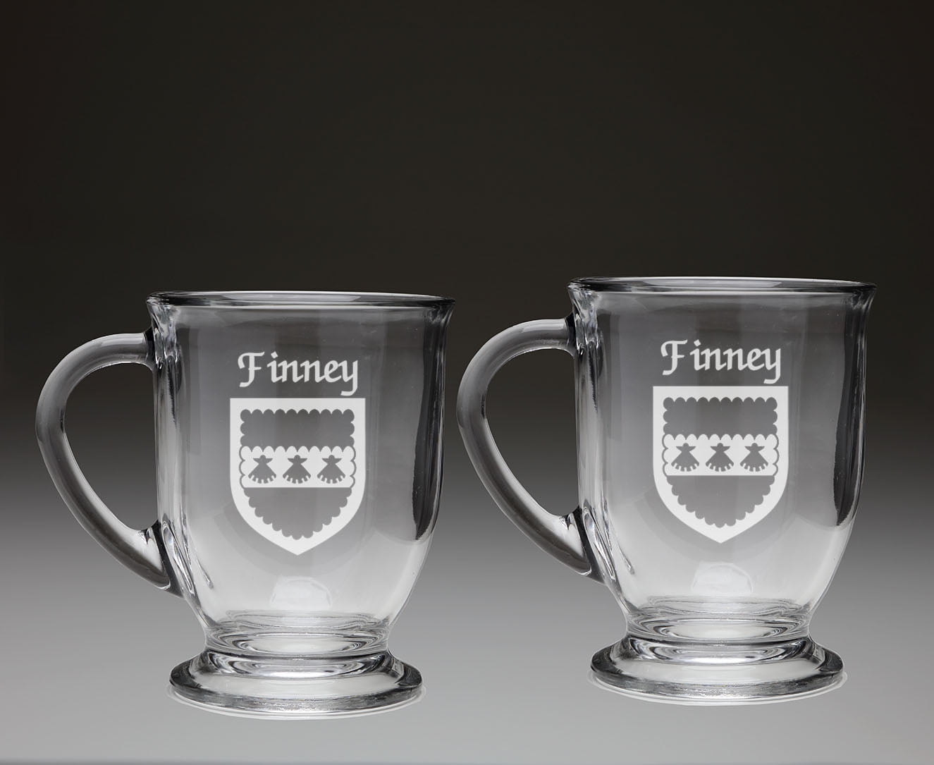 Finney Irish Coat of Arms Glass Coffee Mugs - Set of 2 - Walmart.com
