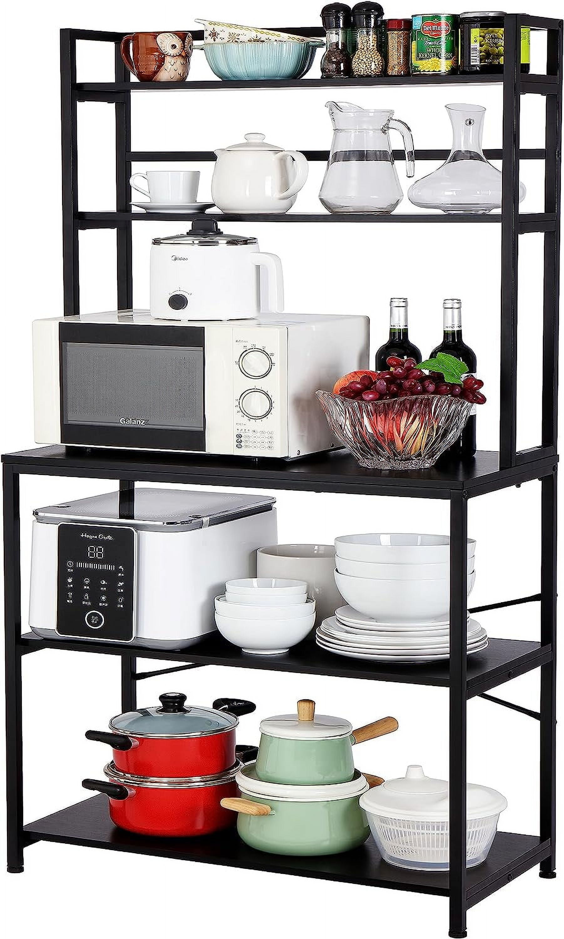 Finnhomy Bakers Rack for Kitchens with Storage, 5-Tier Kitchen Shelf ...