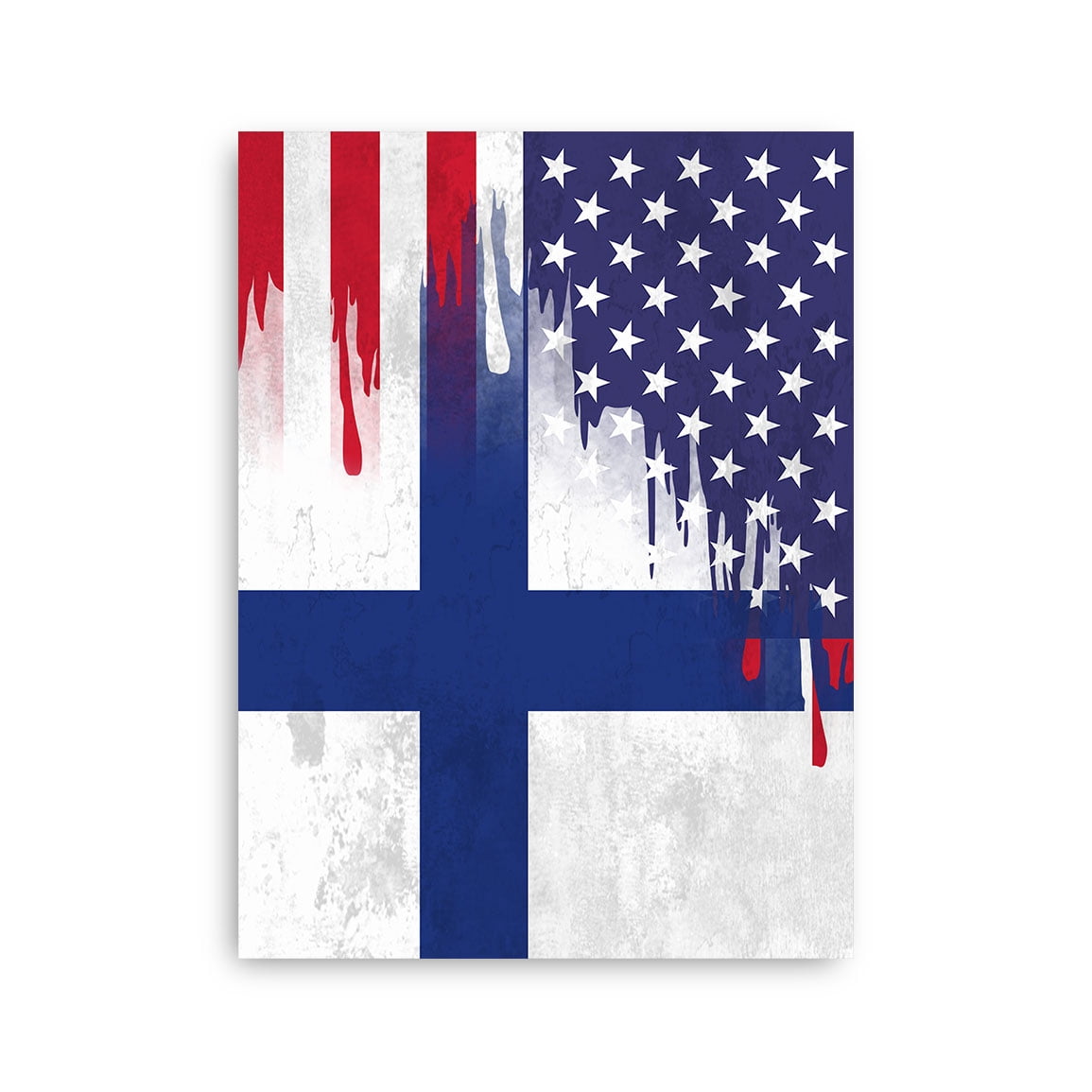 Finnish American Flag Wall Art Friendship USA Finland Roots Poster ...