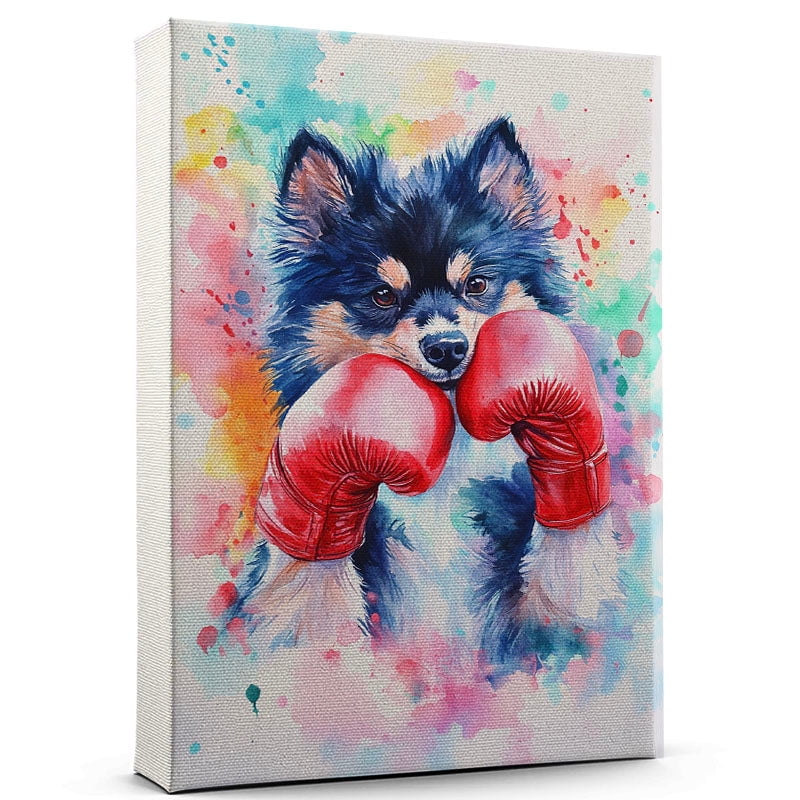 Finnish Lapphund Dog Canvas Boxing Stretched Canvas Size 8x12 – Funny ...