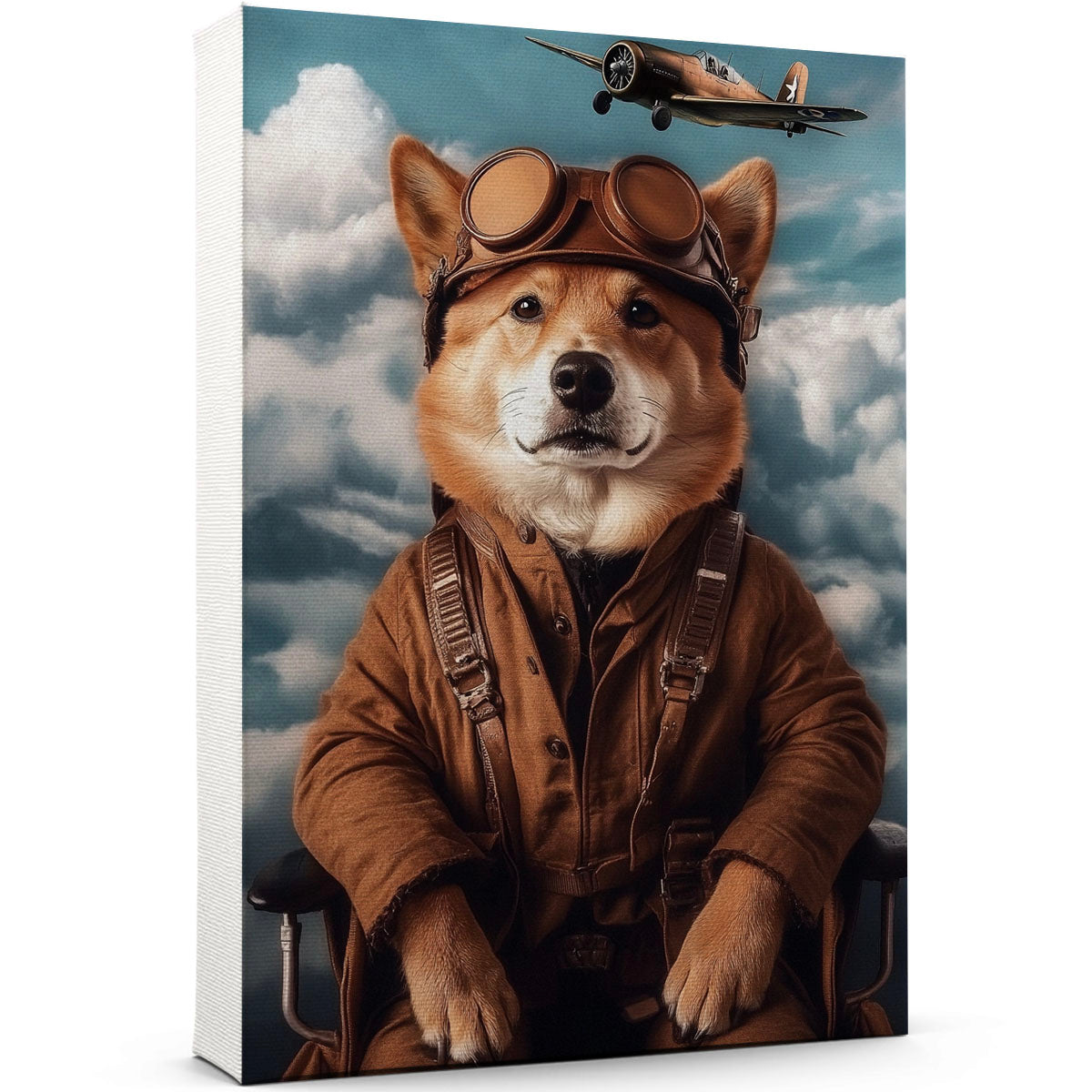 Finnish Lapphund Dog Pilot Wall Art, Pet Art, Funny Dog Poster 8x12in ...