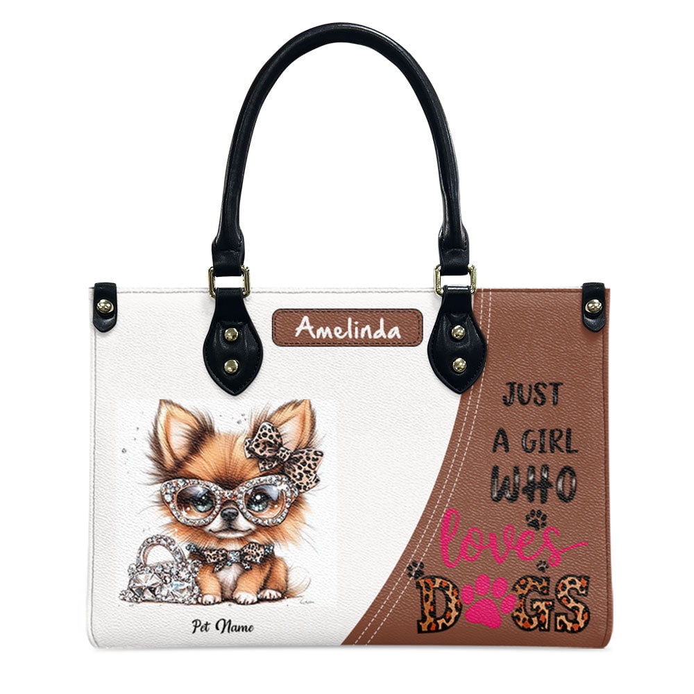 Finnish Spitz Dog Bag, Personalized Leather Handbags For Women ...
