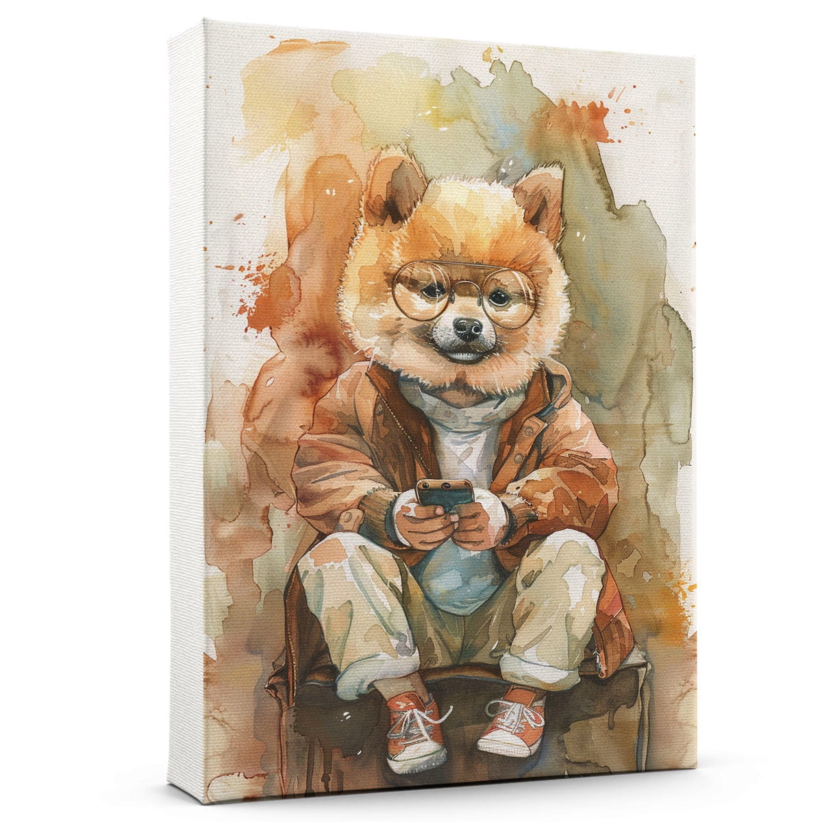 Finnish Spitz Dog Siting On Toilet Poster Unframe, Finnish Spitz Dog ...
