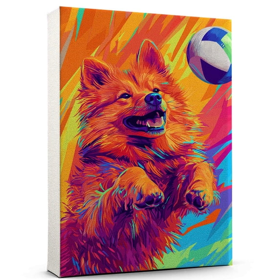 Finnish Spitz Dog Stretched Canvas Size 8x12 Volleyball Canvas – Cute ...