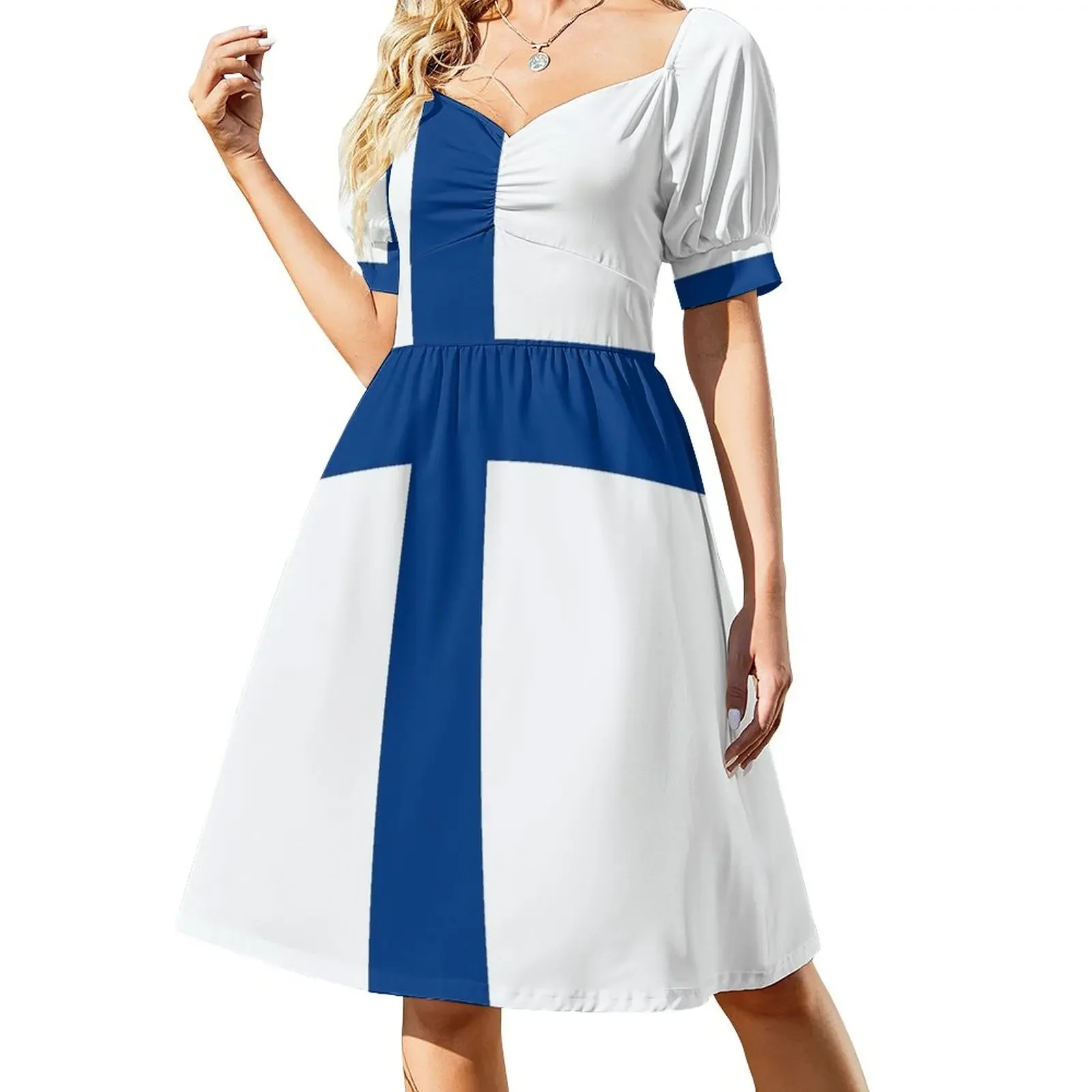 Finnish of Flag of Finland Sleeveless Dress Women's clothing Bridesmaid ...