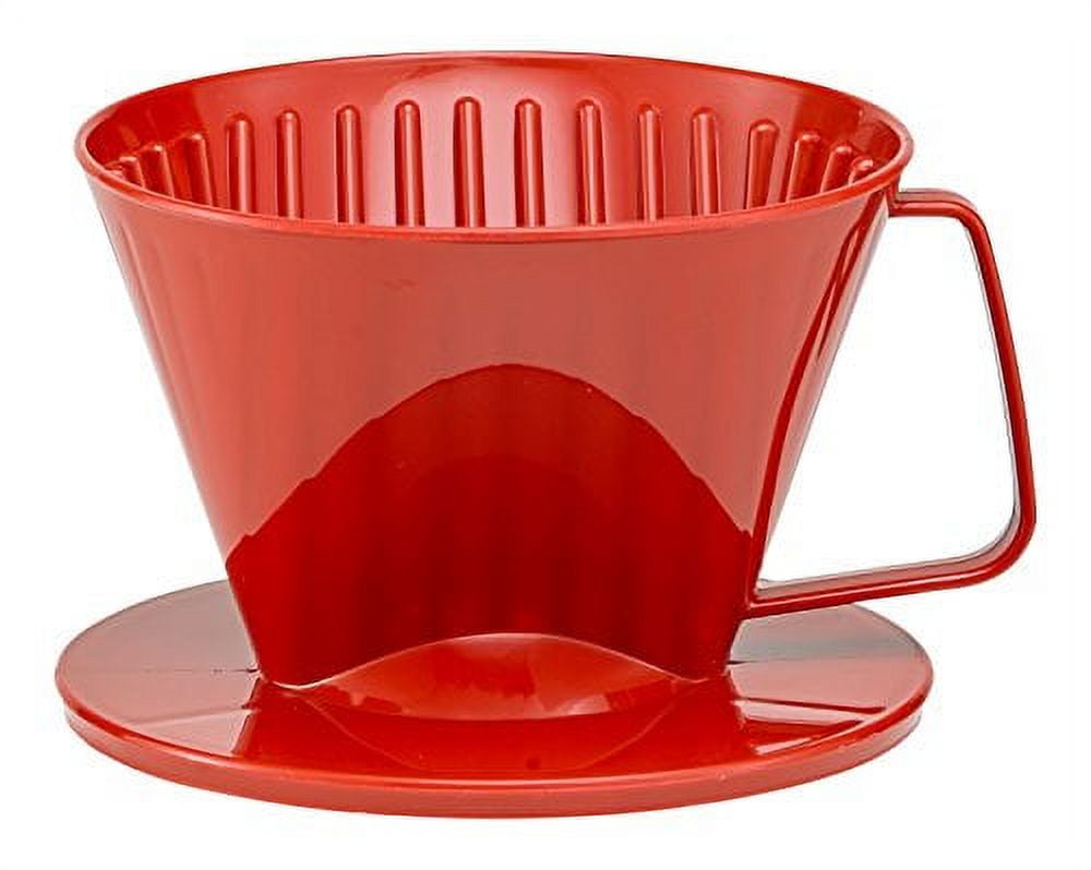 Fino Pour-Over Coffee Brewing Filter Cone, Number 1-Size, Red, Brews 1 ...