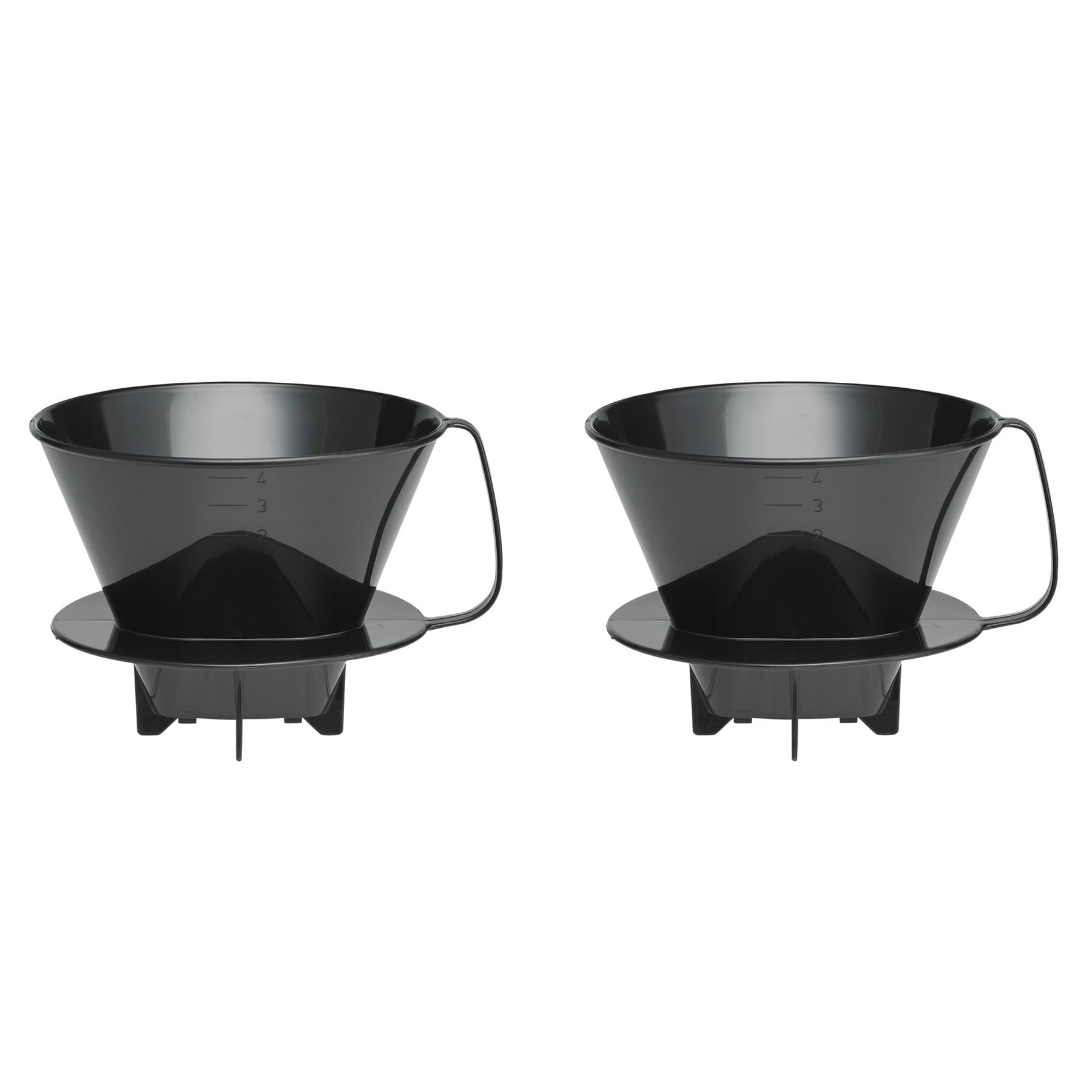 Fino Pour-Over Coffee Brewing Filter Cone, Number 4-Size, Black, Brews ...