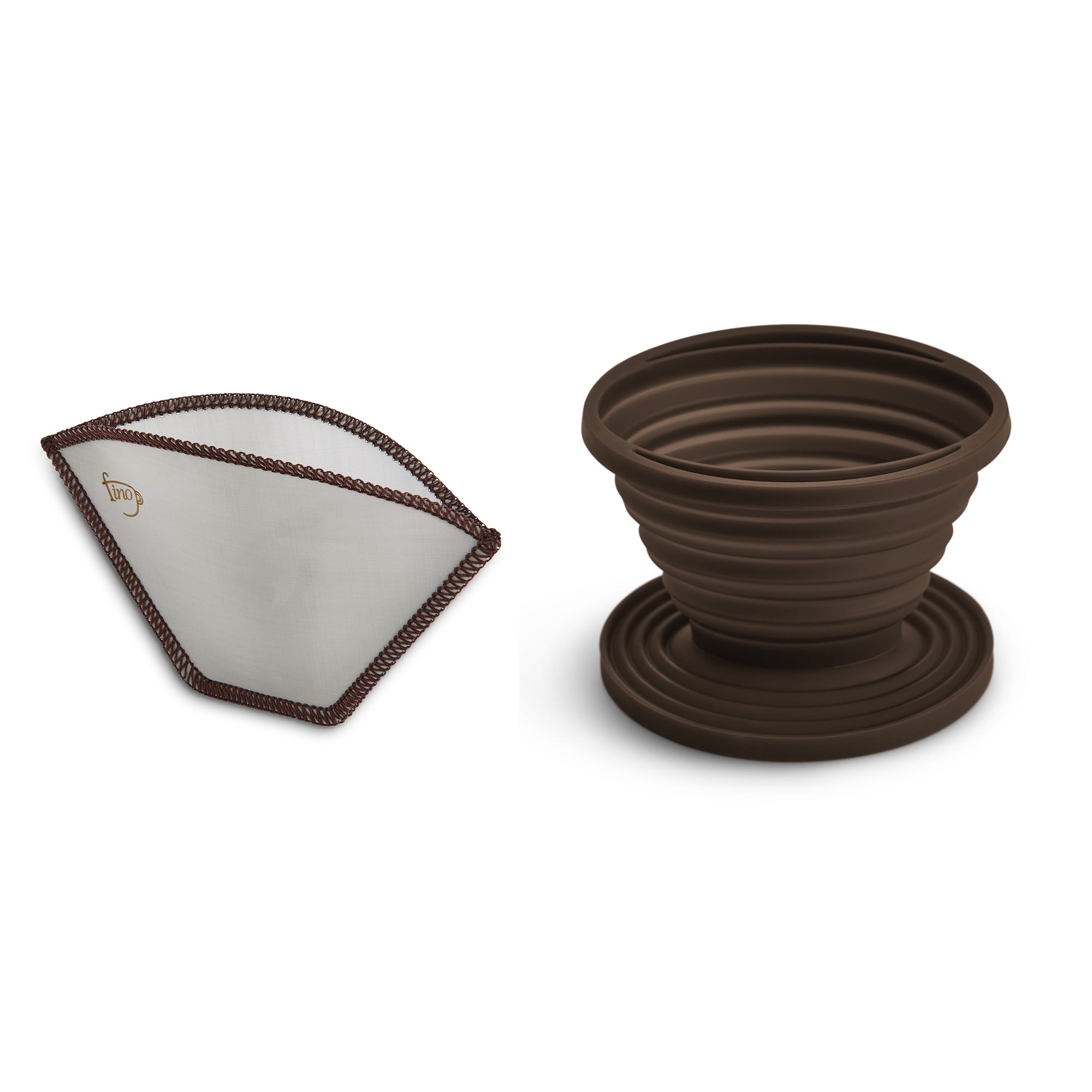 Fino Reusable Collapsible Coffee Brewing Cone and Reusable Flexible ...