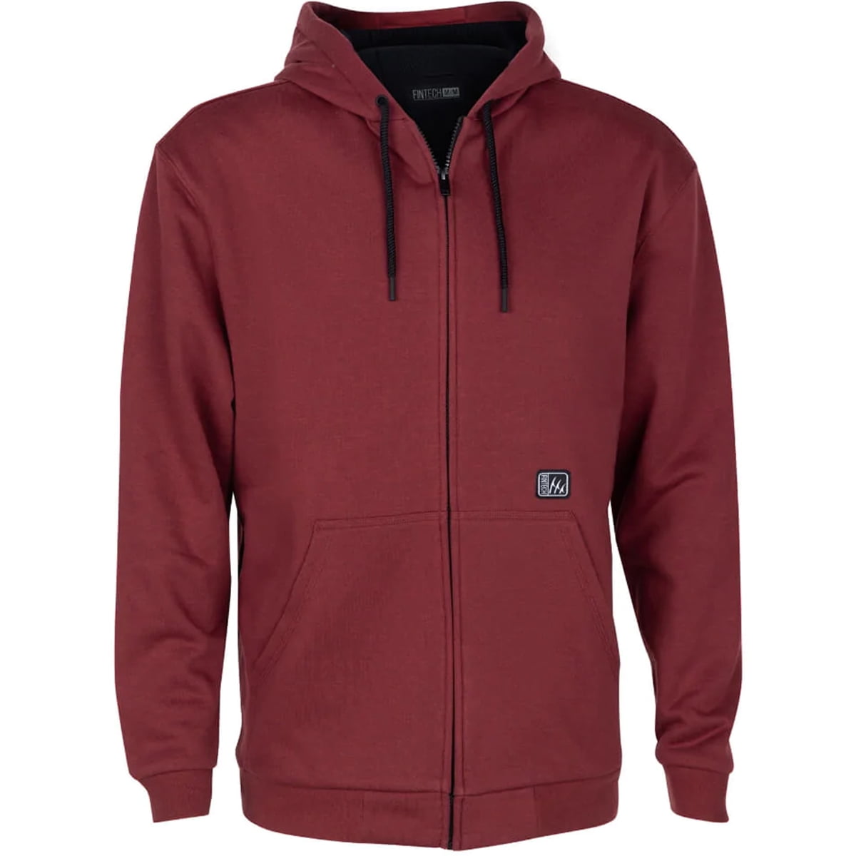 Fintech Heavy-Duty Fleece Full Zip Hoodie - XL - Oxblood Red - Walmart.com