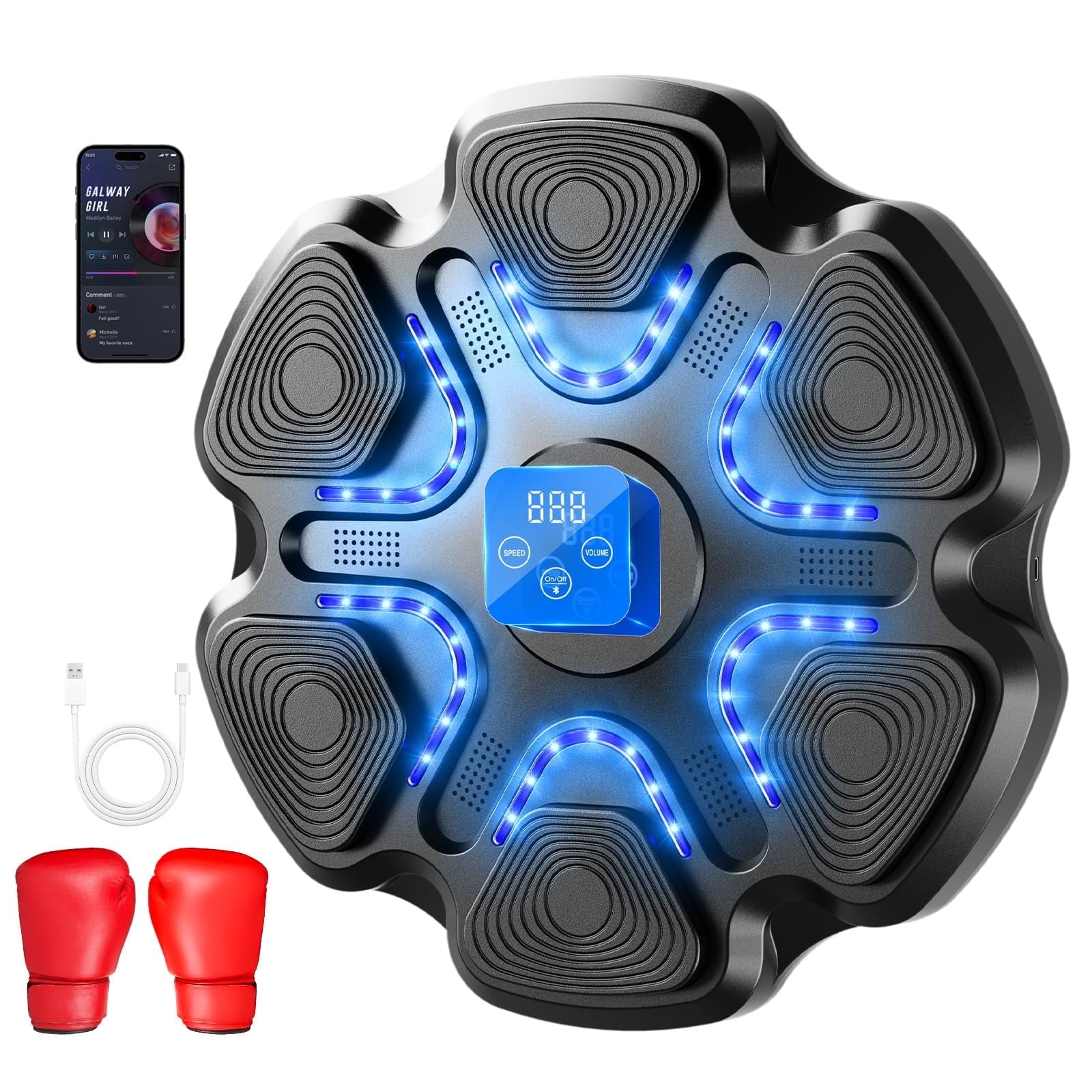 Finthebest Boxing Machine, Wall Mounted Smart Bluetooth Boxing Machine ...