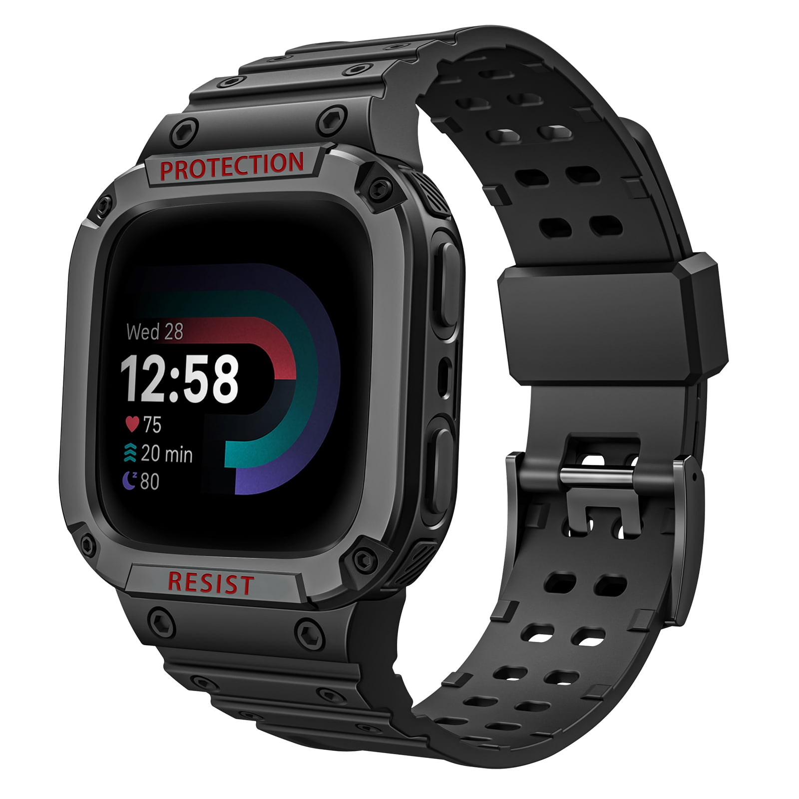 Fintie Rugged Shockproof Waterproof Protective Case Strap for Fitbit ...