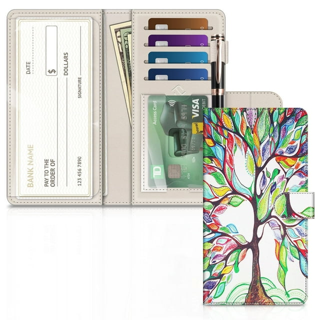 Fintie Checkbook Cover, RFID Blocking Big Capacity Standard Register ...