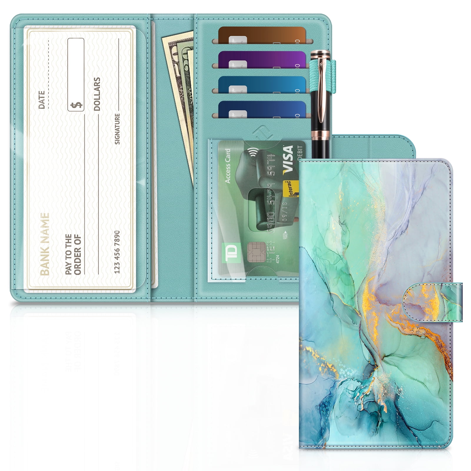 Fintie Checkbook Cover, RFID Blocking Big Capacity Standard Register ...