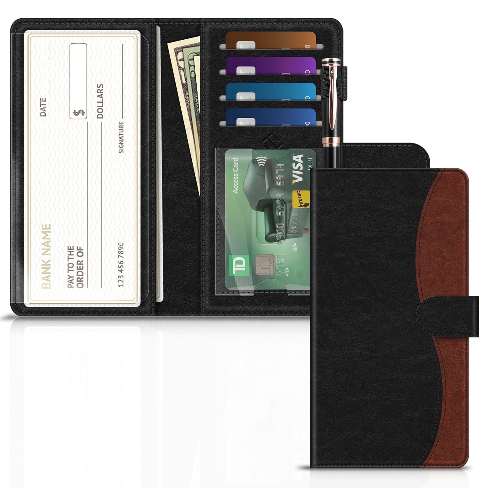 Fintie Checkbook Cover, RFID Blocking Big Capacity Standard Register ...