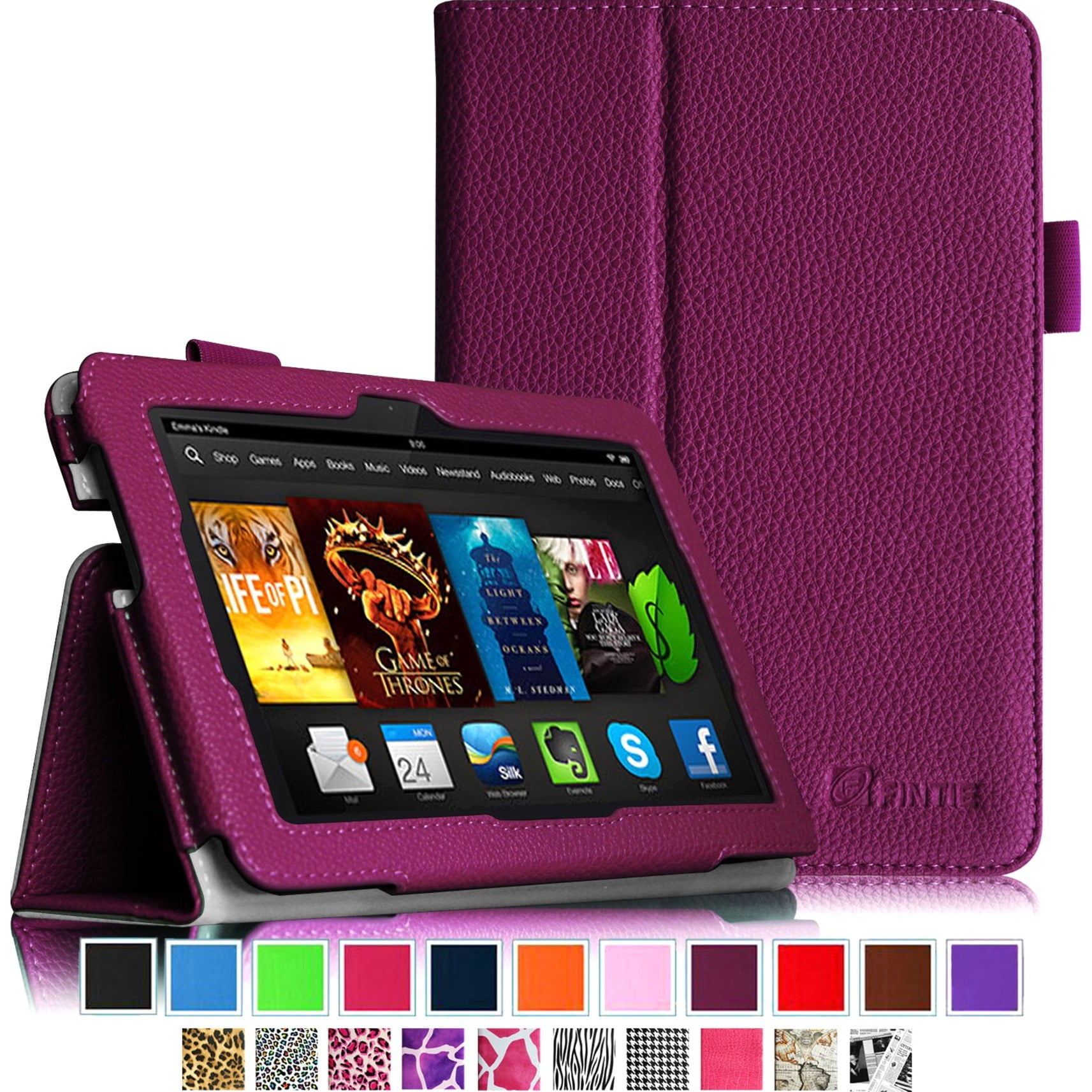 Fintie Folio EKF0002 Carrying Case (Folio) for 7" Tablet, Purple ...
