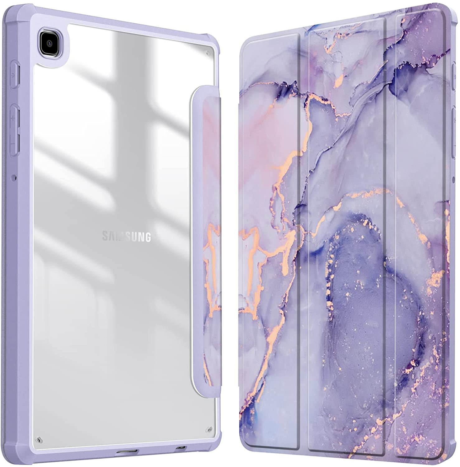 Fintie Case for Galaxy Tab A7 Lite 2021, Clear Back, Lilac Marble ...