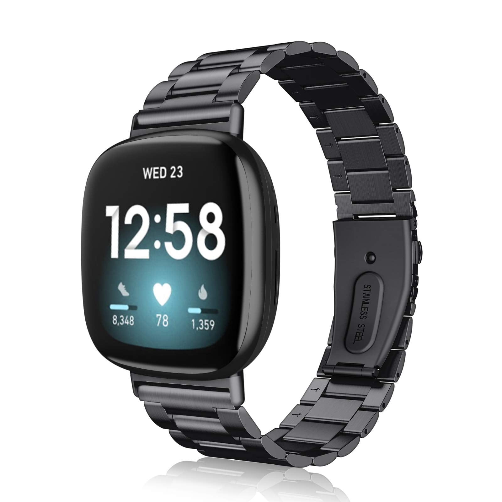 Fintie Metal Band for Fitbit Versa 3, Fitbit Sense, Stainless Steel ...