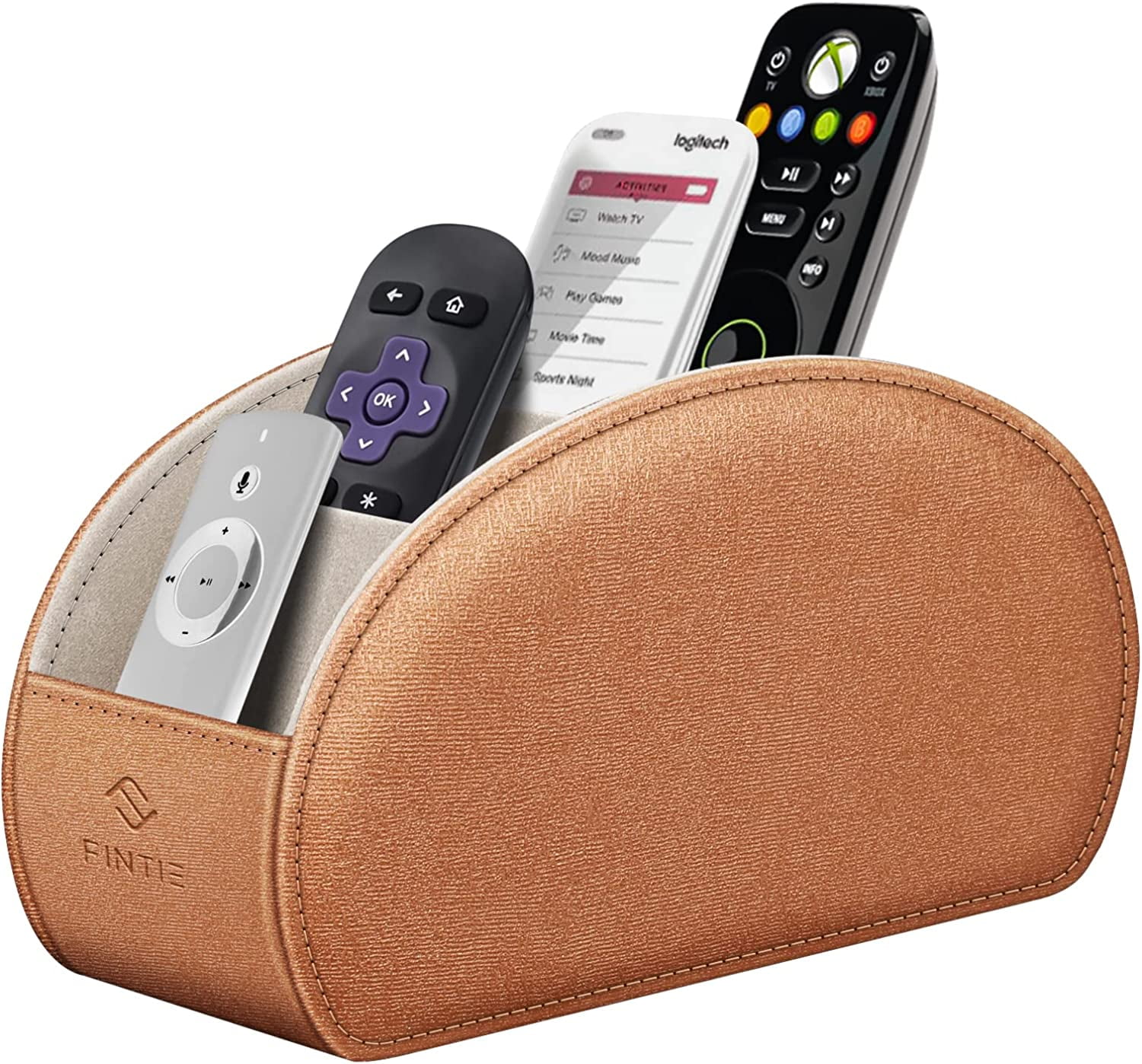 Fintie Remote Control Holder for Table, Vegan Leather TV Remote Desk ...