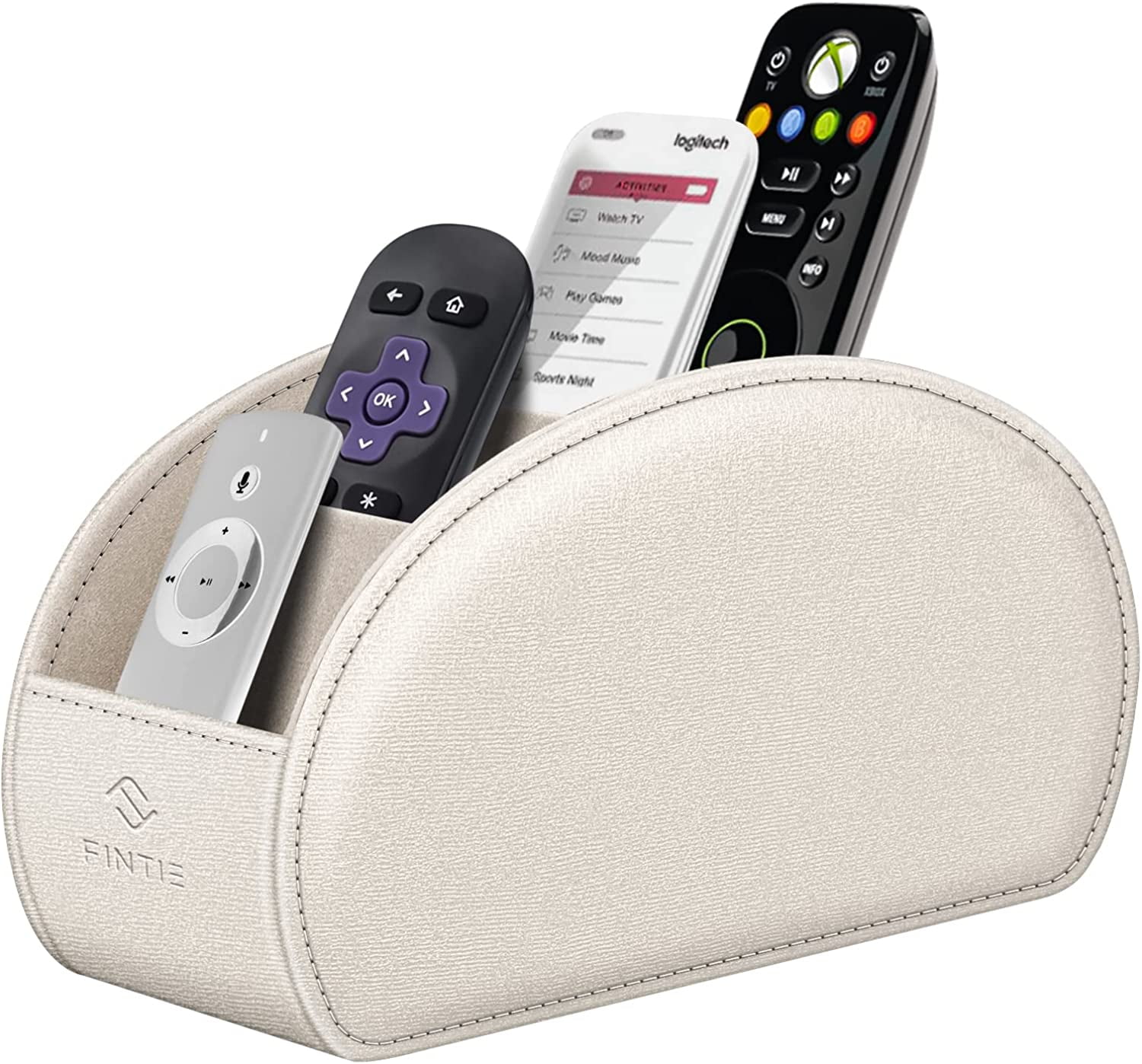 Fintie Remote Control Holder for Table, Vegan Leather TV Remote Desk ...