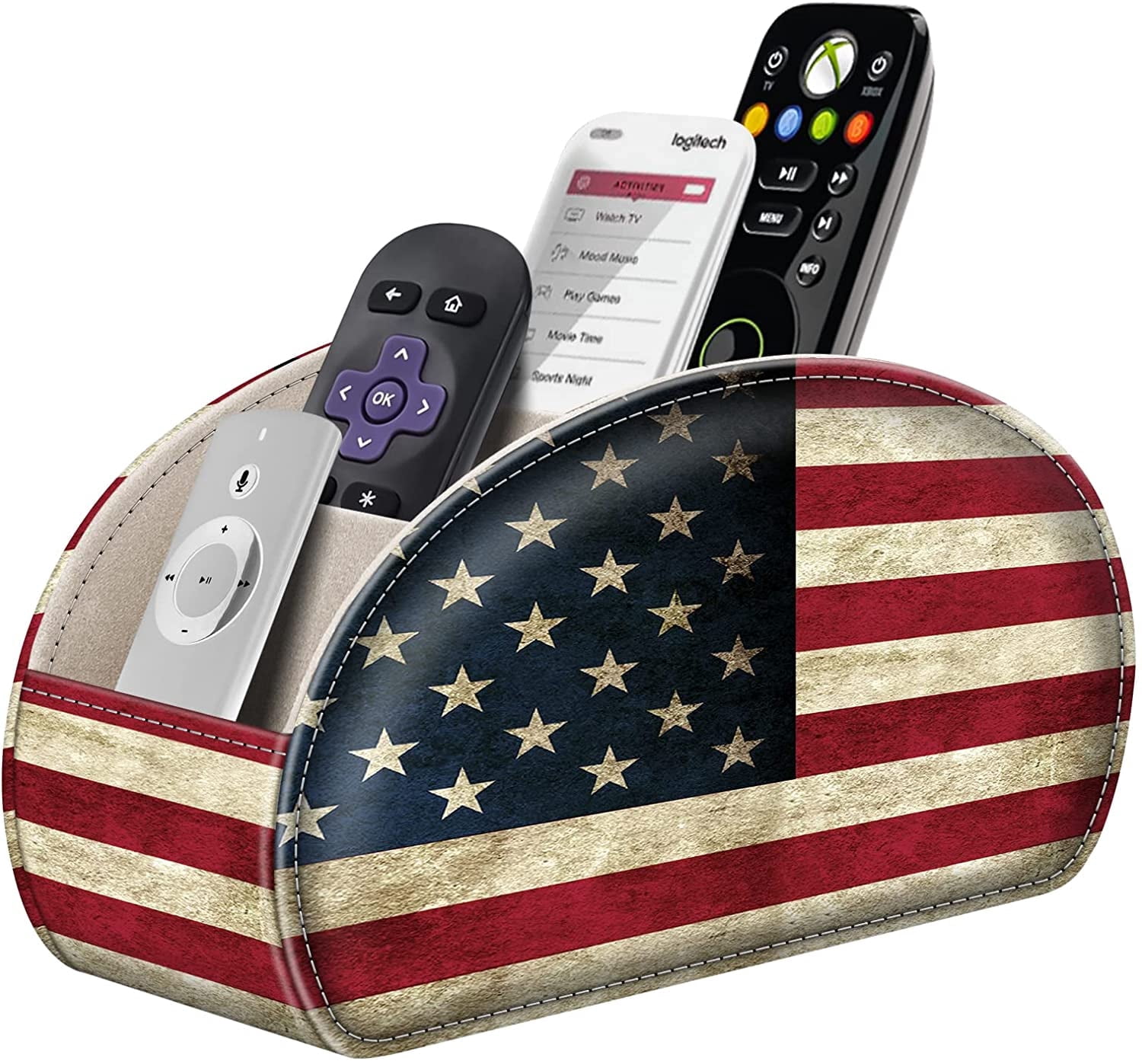 Fintie Remote Control Holder, Vegan Leather TV Remote Desk Caddy, 5 ...