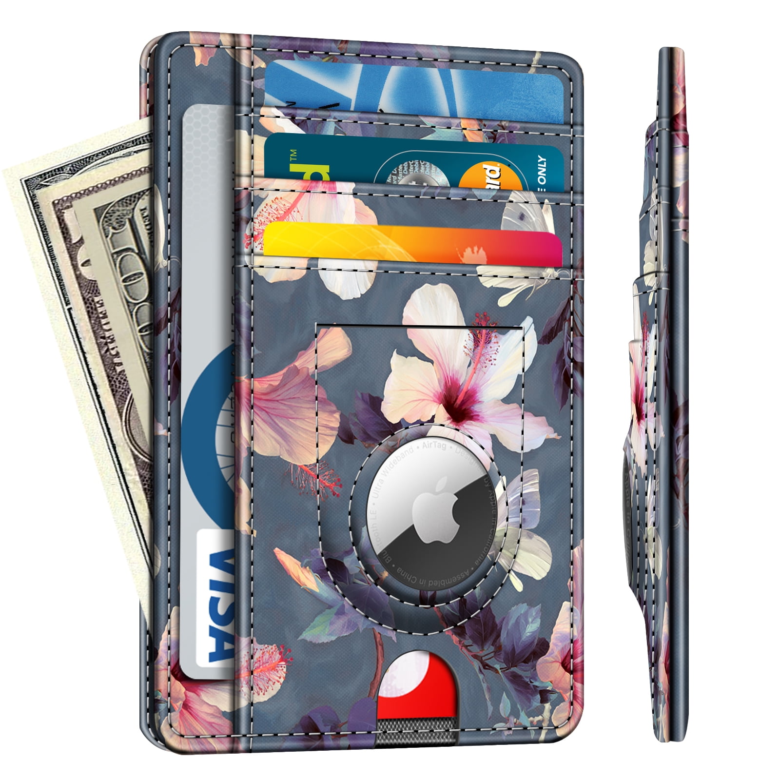 Fintie Slim Minimalist Front Pocket Wallet with Built-in Case Holder ...