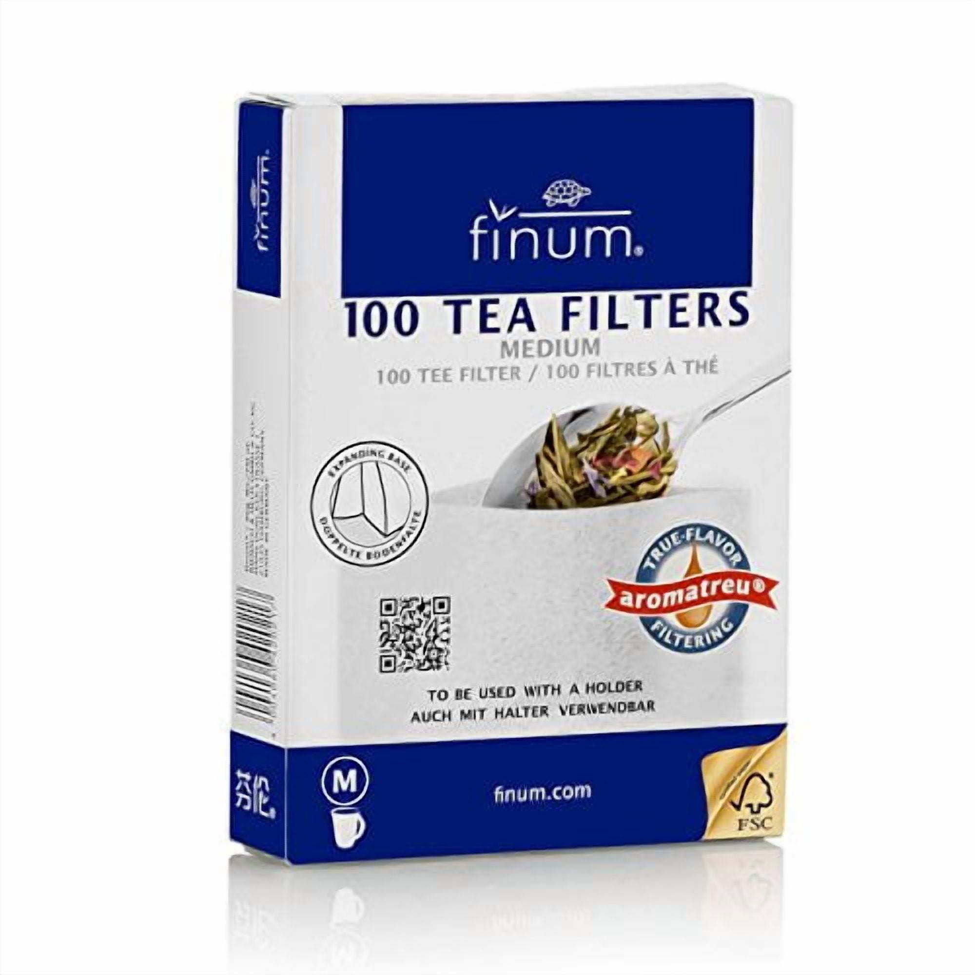 Finum Tea Filters Paper for Loose Leaf 100 Count Size M - Walmart.com