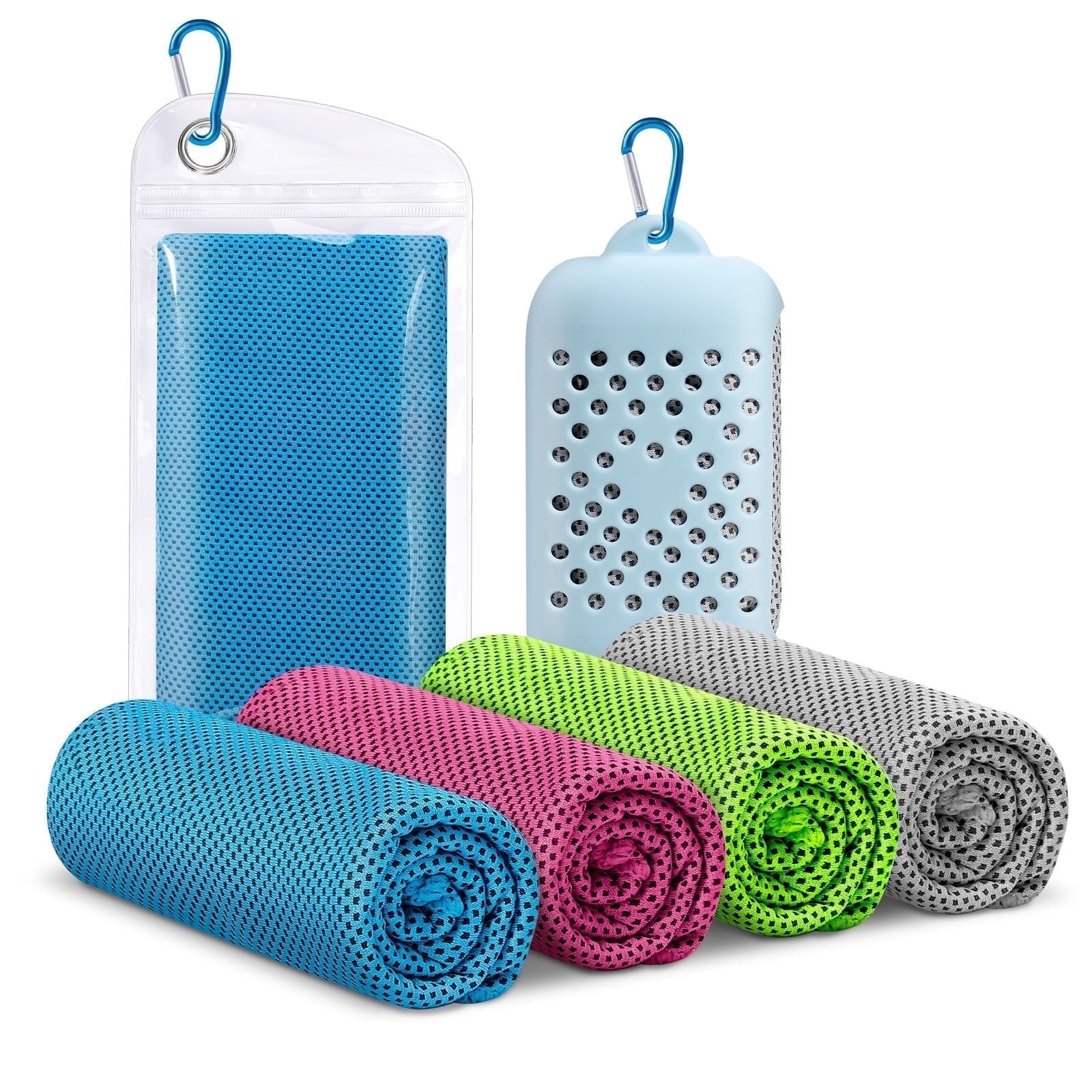 Finvizo 4 Pack Cooling Towels for Neck: Cool Towel Workout Sweat Towel ...