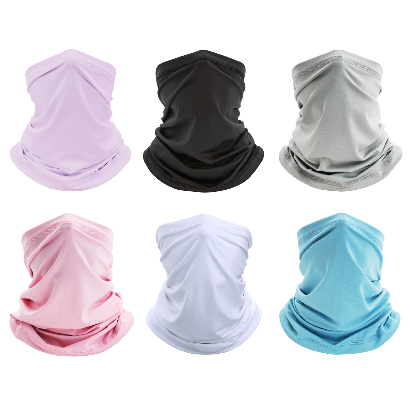 Finvizo 6 Pack Neck Gaiter Bandana Face Mask Cooling Gator Mask Face ...