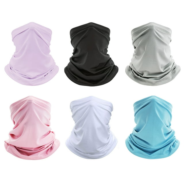 Finvizo 6 Pack Neck Gaiter Bandana Face Mask Cooling Gator Mask Face ...