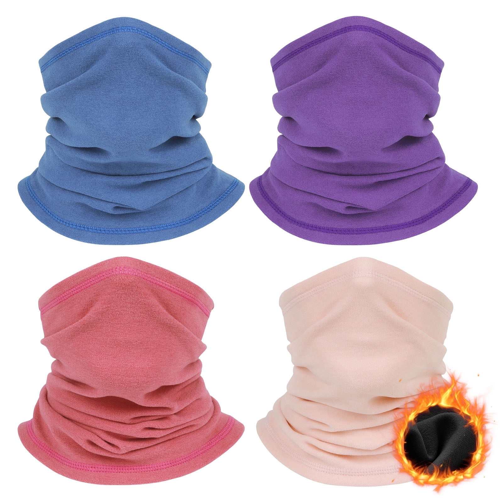 Finvizo Winter Neck Warmer, 4 Pack, Windproof Fleece Balaclava for Cold ...