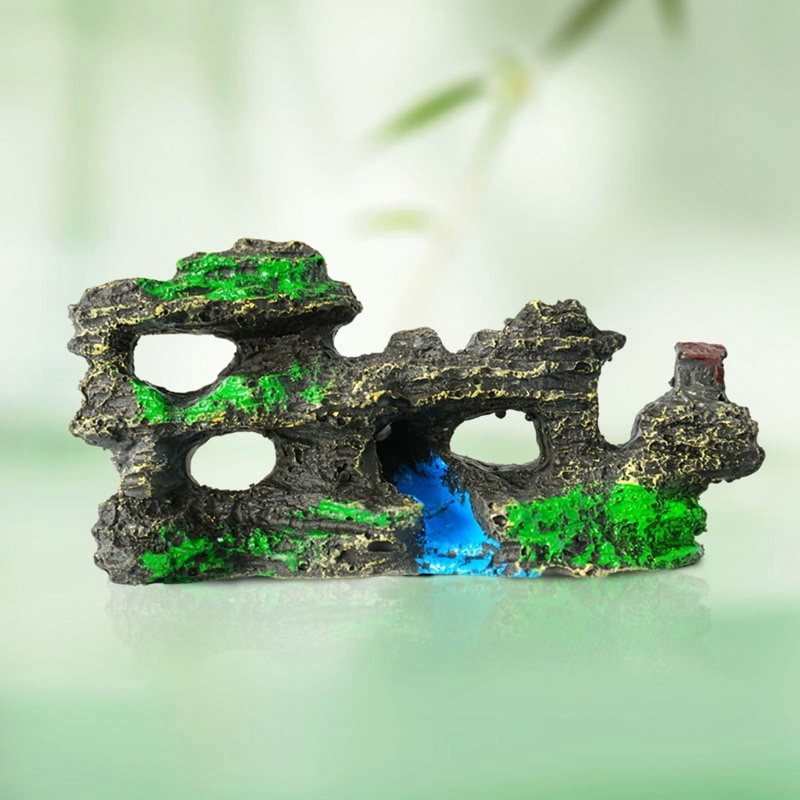 Finymk Aquarium Rockery Decorations - Mini Resin Mountain Peak with ...